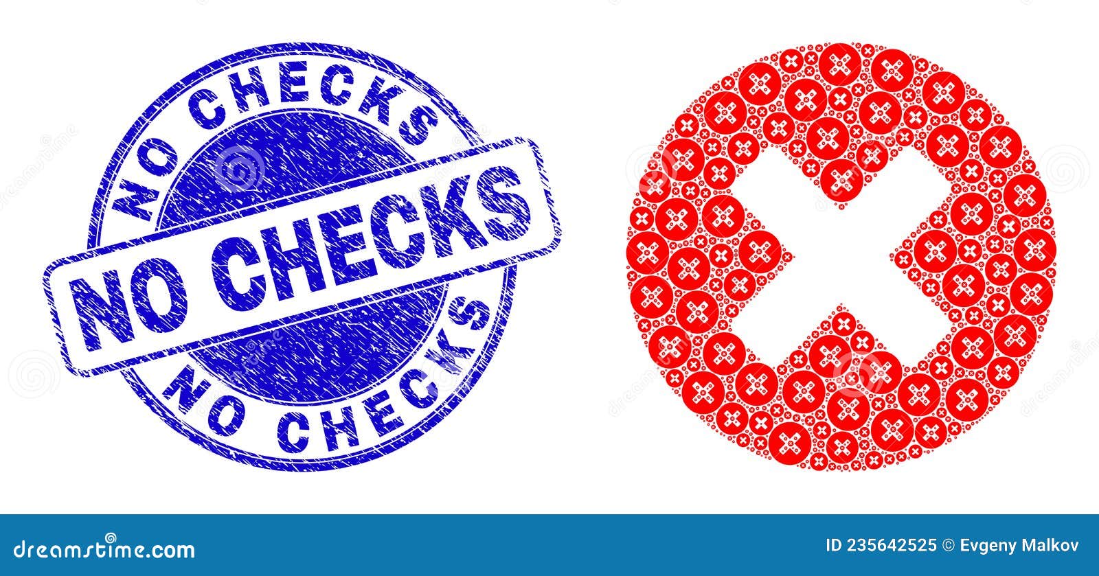 Rubber No Checks Watermark and Reject Fractal Collage of Self Icons ...