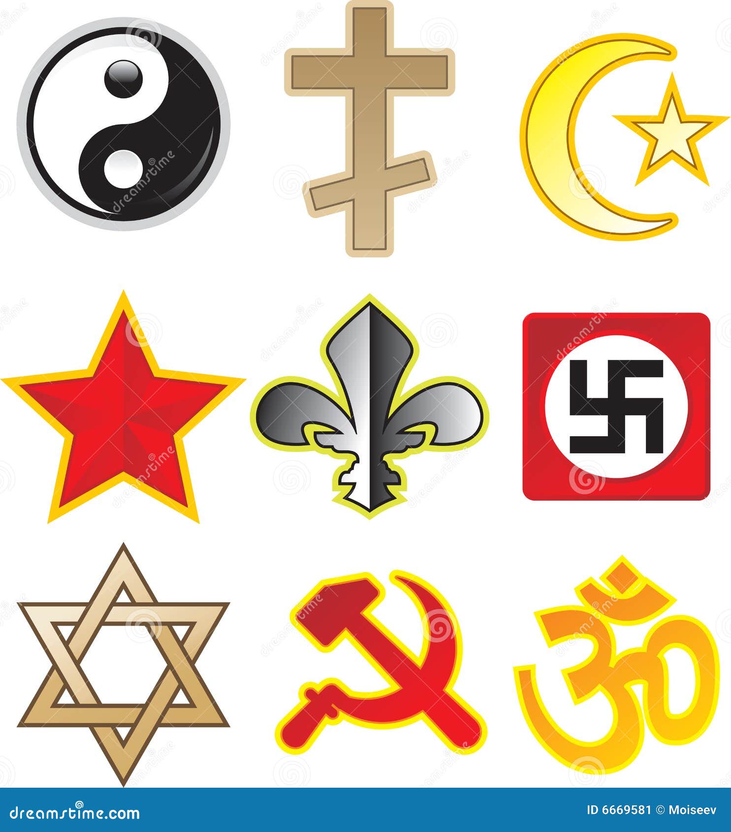 Vector Religious and Political Icons Stock Vector - Illustration of ...