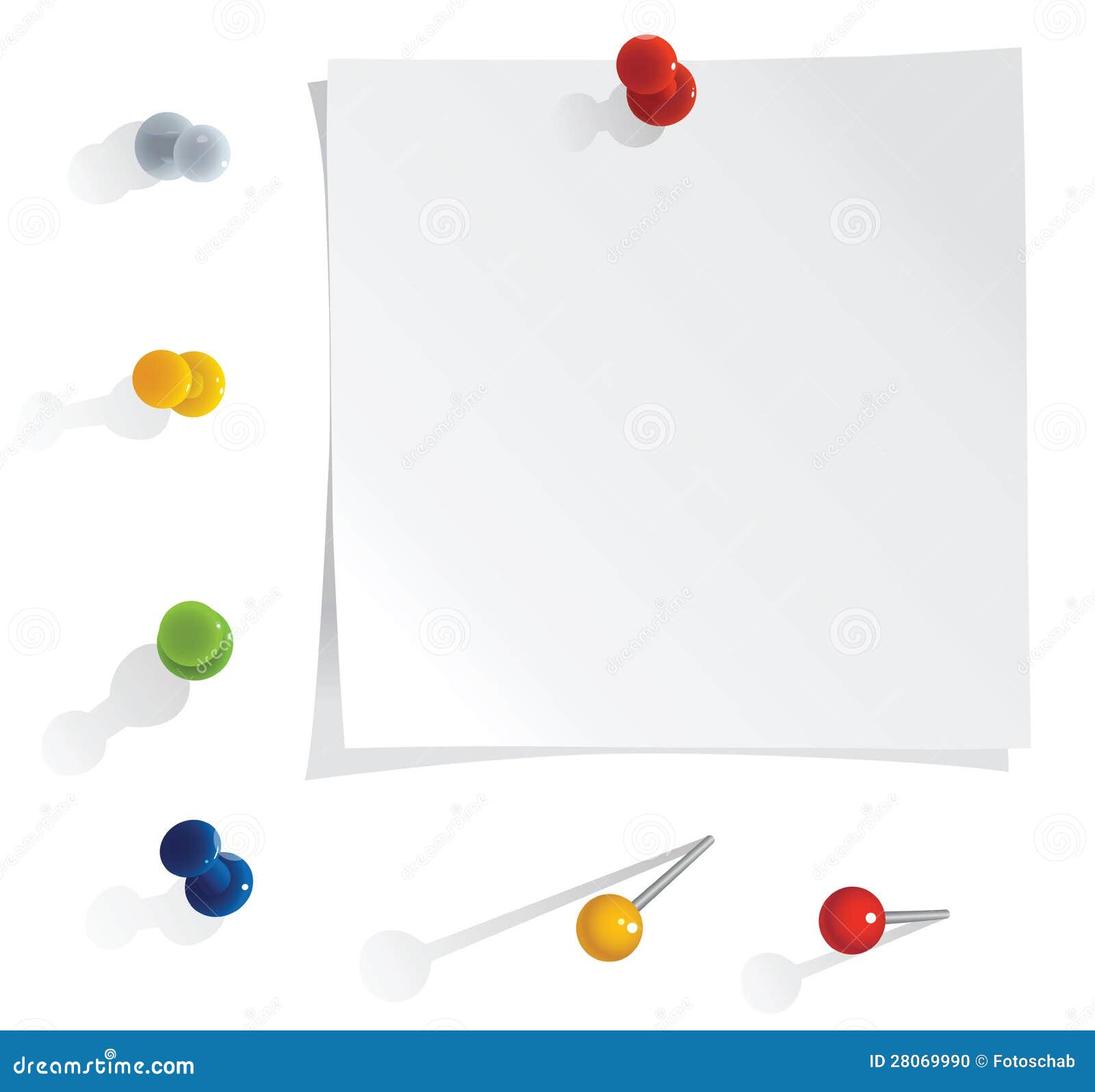 Vector Reminder with Pins Set Stock Vector - Illustration of document ...