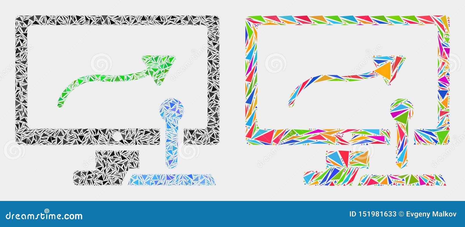 Vector Remote Control Display Mosaic Icon of Triangles Stock Vector ...