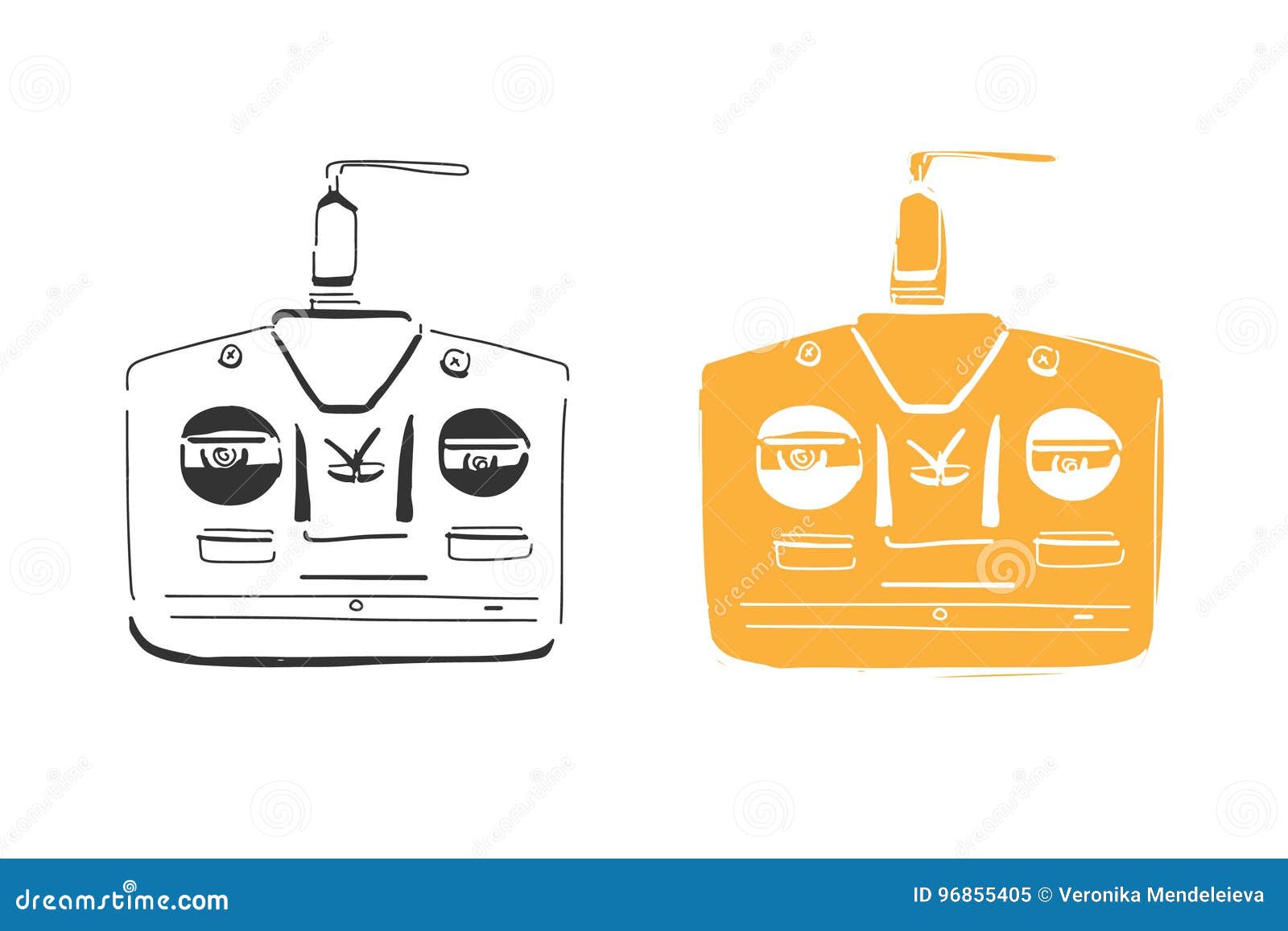 Vector Remote for Rc Racing. Hand Drawn Illustration. Stock Vector ...