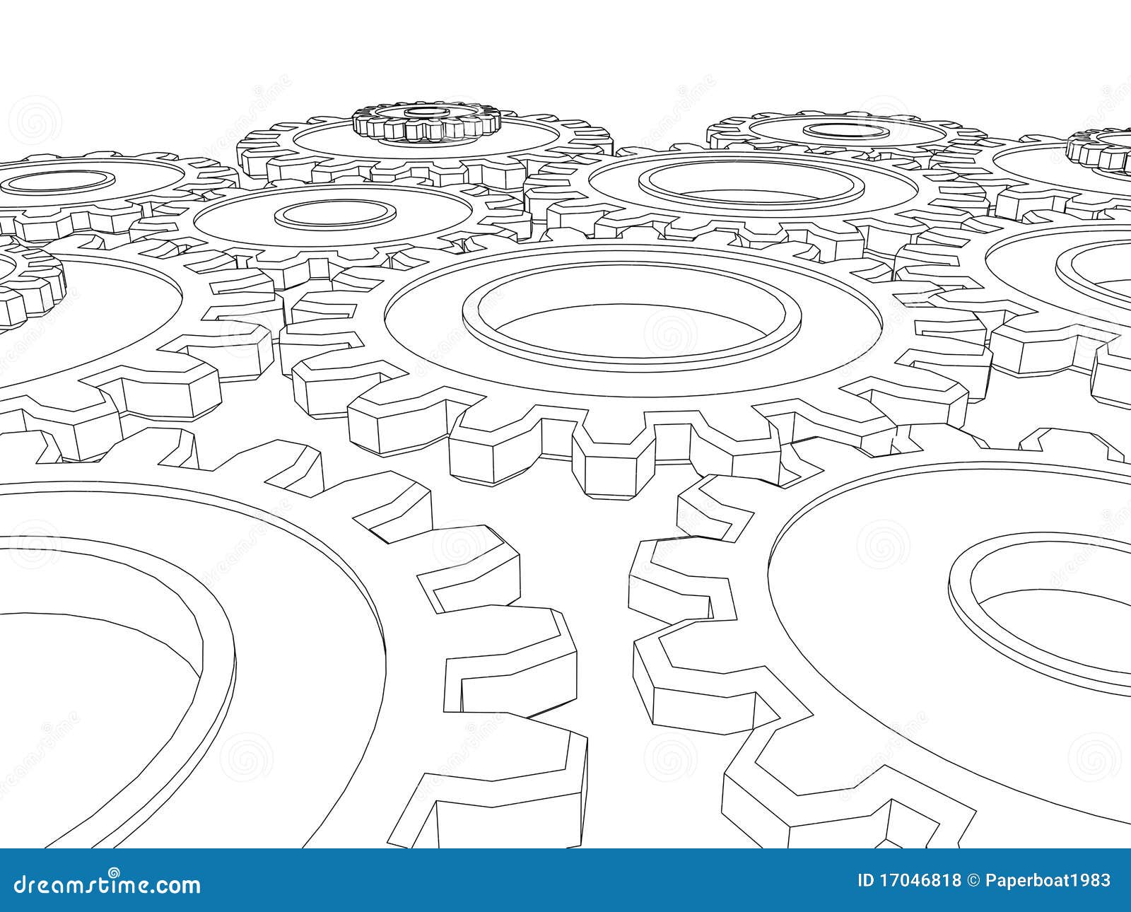 Vector Render of Cogs/ Gears Integrating Stock Illustration ...