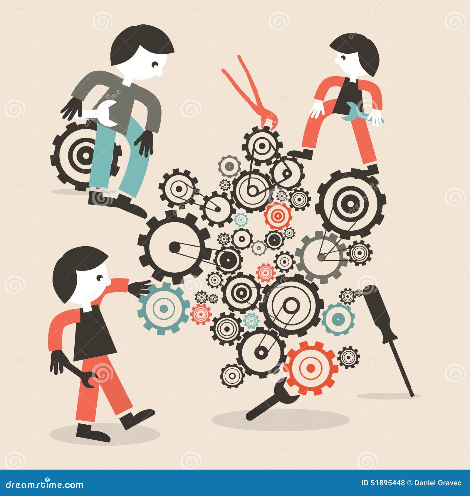 Vector Repairing Team stock illustration. Illustration of repair - 51895448