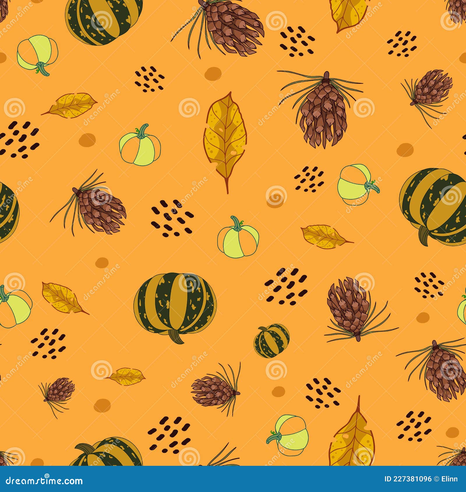 Vector Repeat Pattern Autumn Season Background Design Stock Vector ...