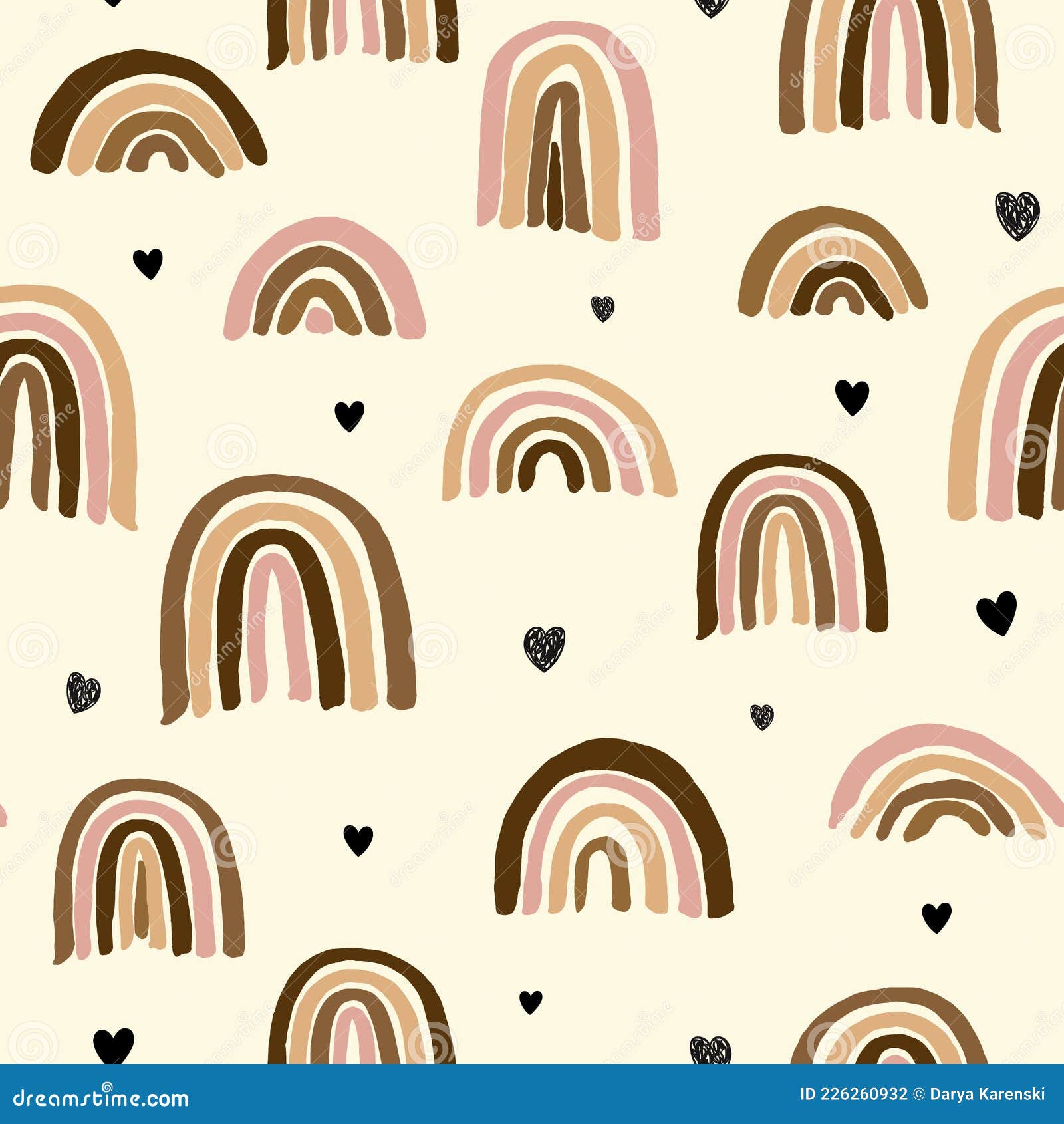 Vector Repeat Pattern with Multi Racial Skin Tone Rainbows Stock Vector ...