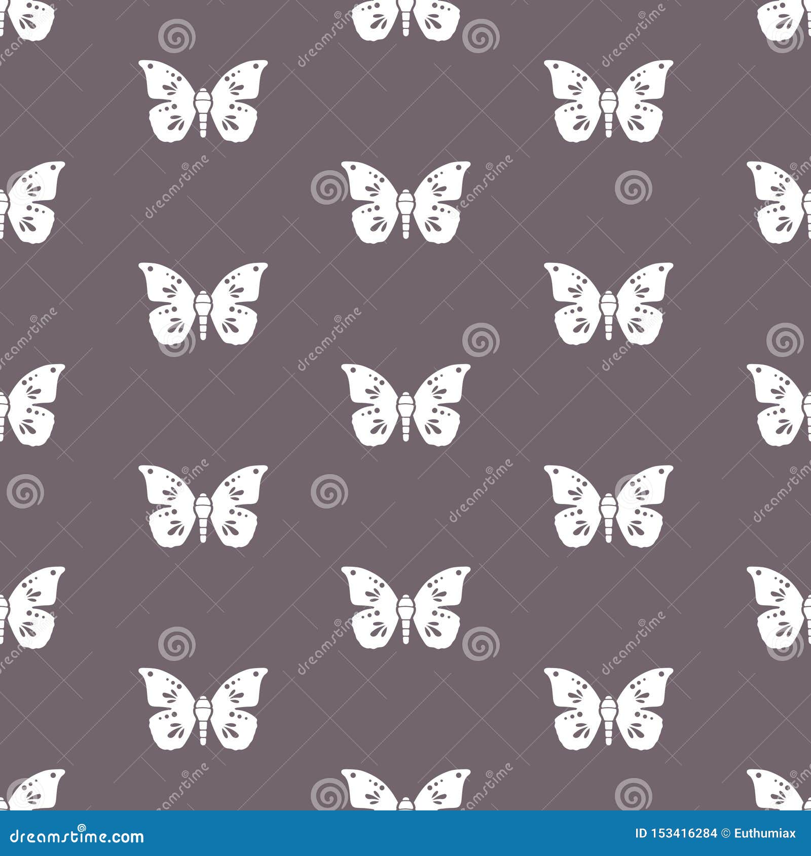 White Butterflies Butterflies and Purple Background Repeat Pattern ...