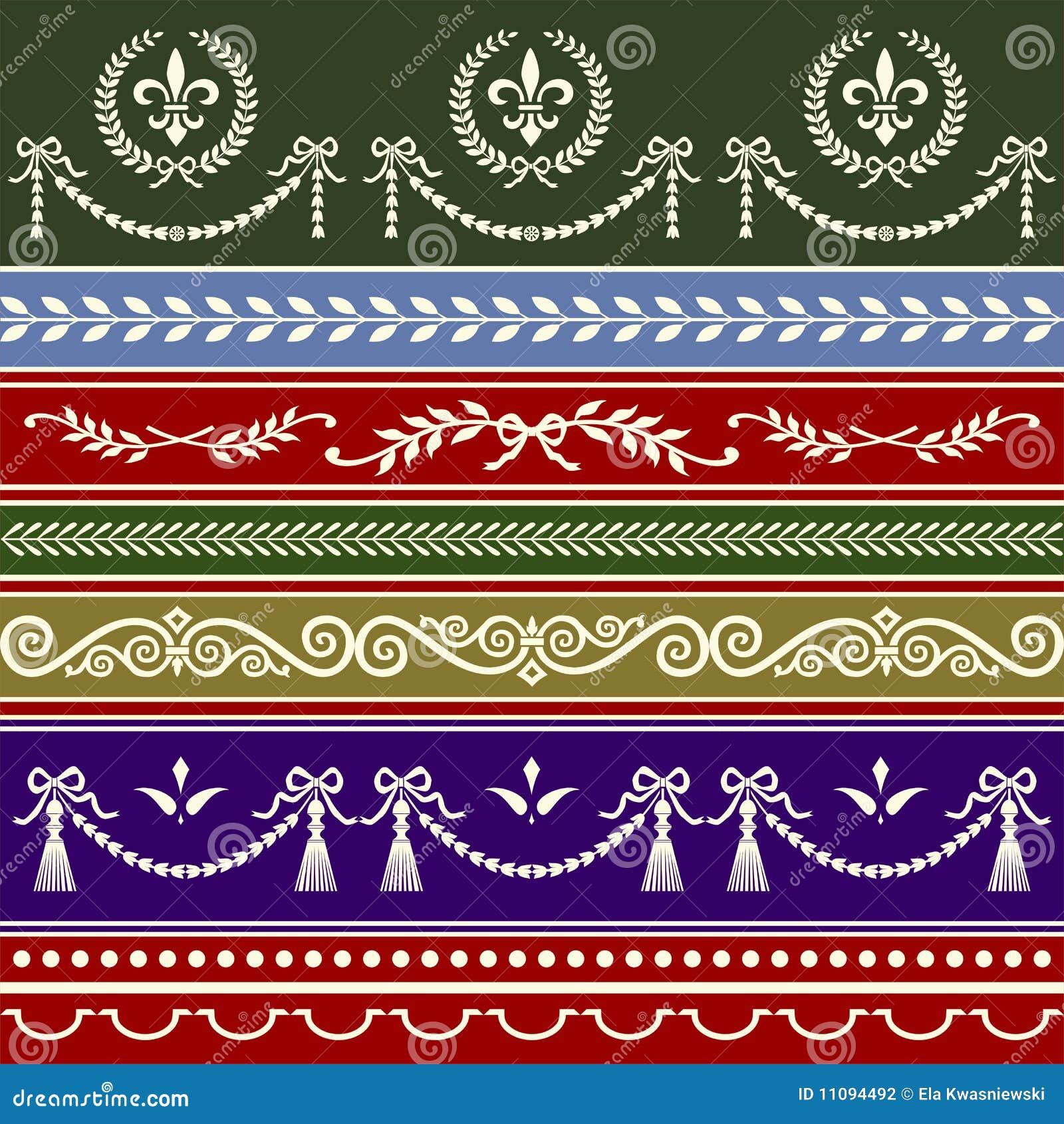 Vector Repeating Classic Borders Stock Vector - Illustration of simple ...