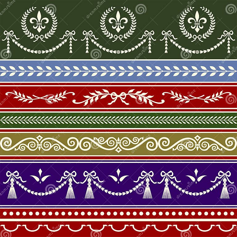Vector Repeating Classic Borders Stock Vector - Illustration of simple ...
