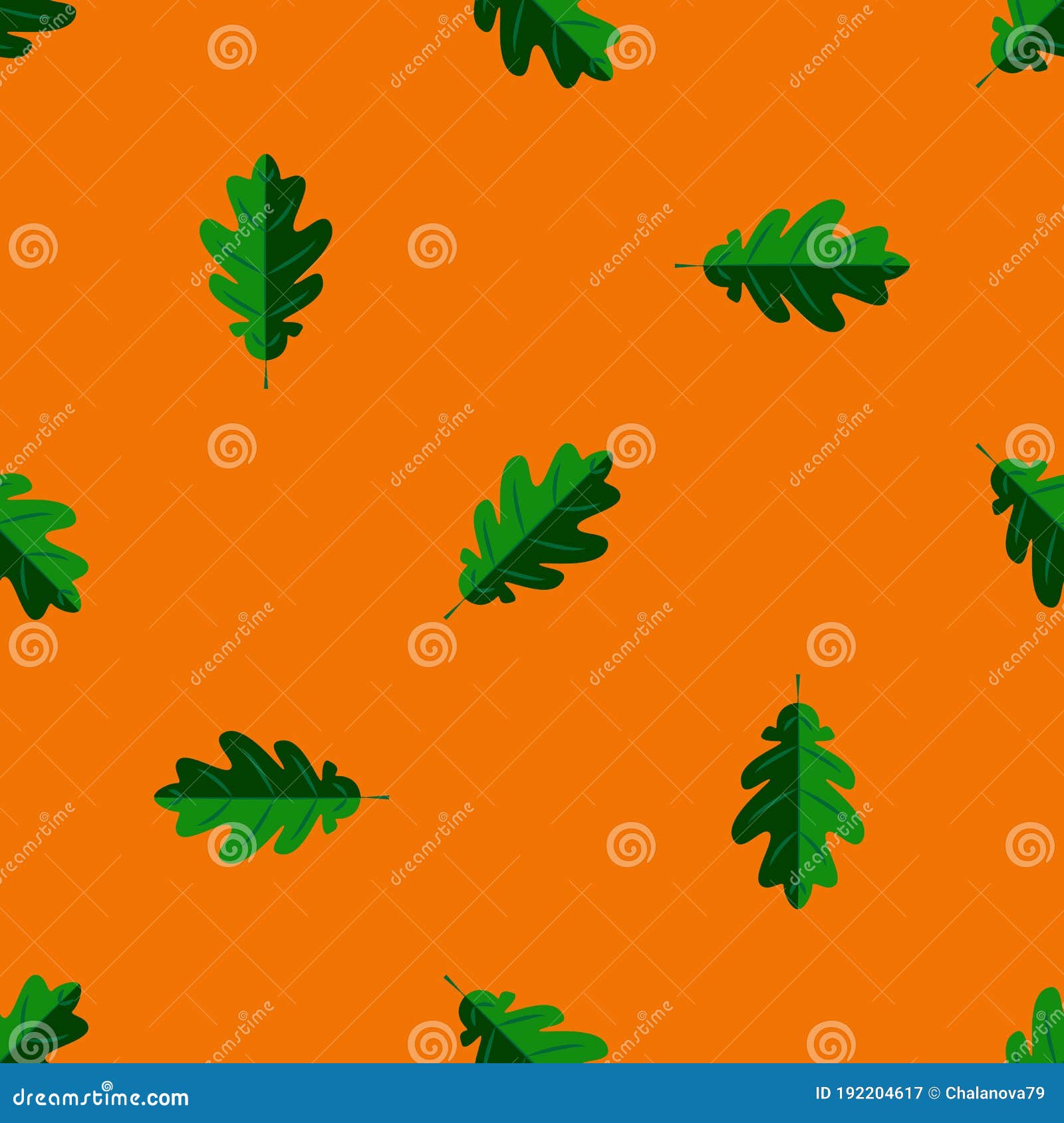 Vector Repeating Seamless Pattern with Green Oak Leaves Stock Illustration - Illustration of ...