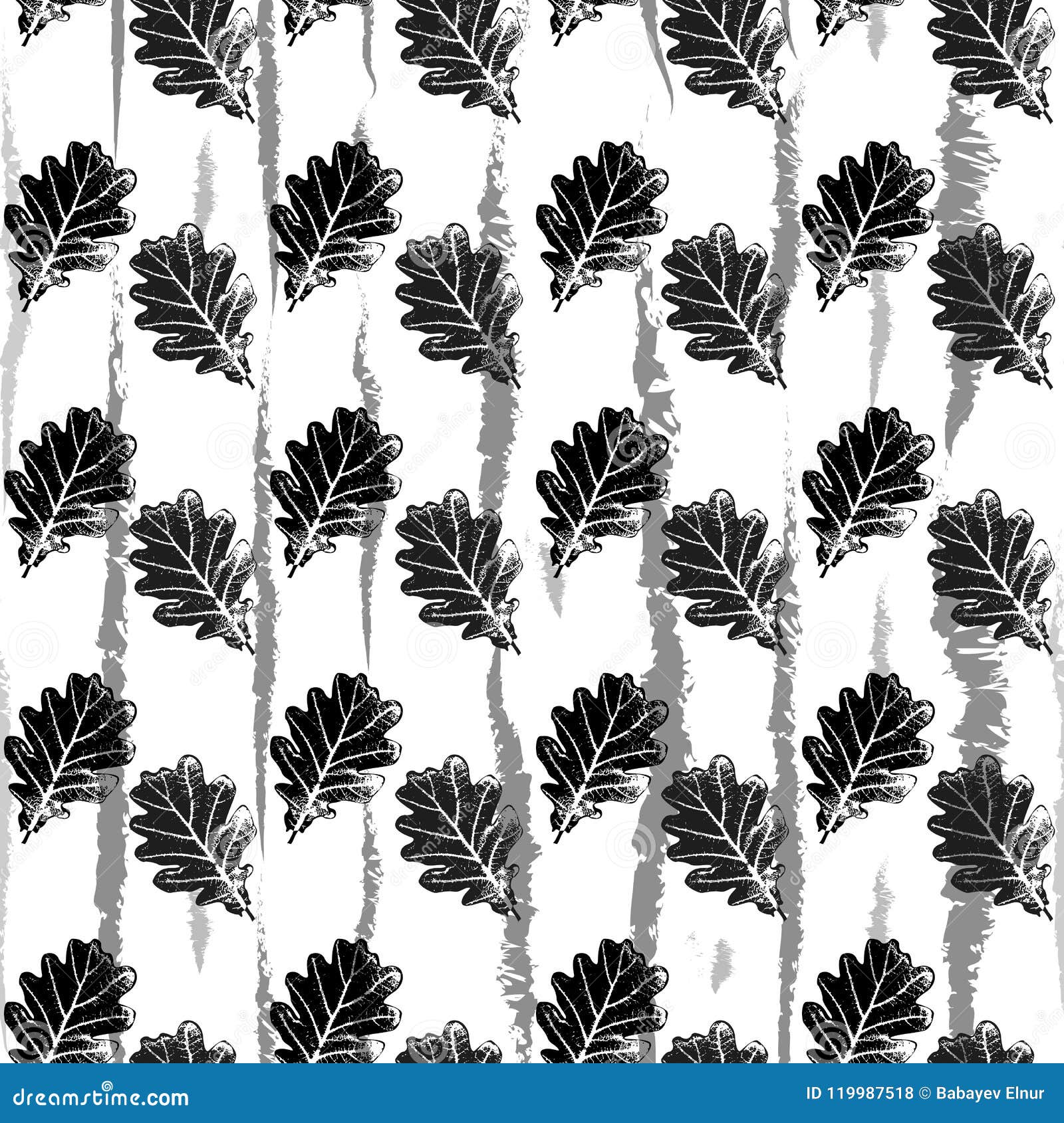 Vector Repeating Seamless Pattern with Oak Leaves Stock Vector ...