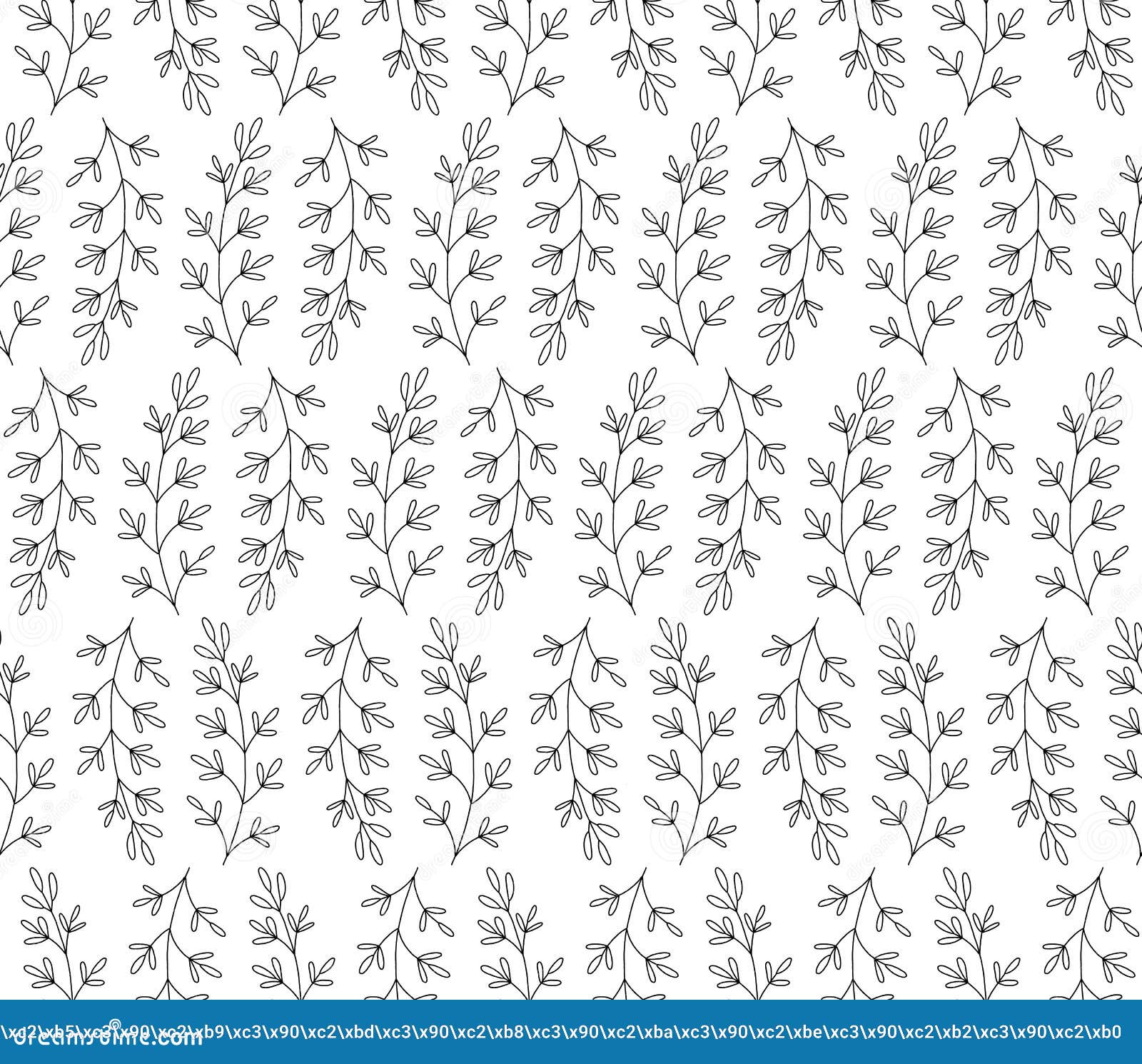 Vector Repeating Texture with Branches. Seamless Pattern with Hand ...