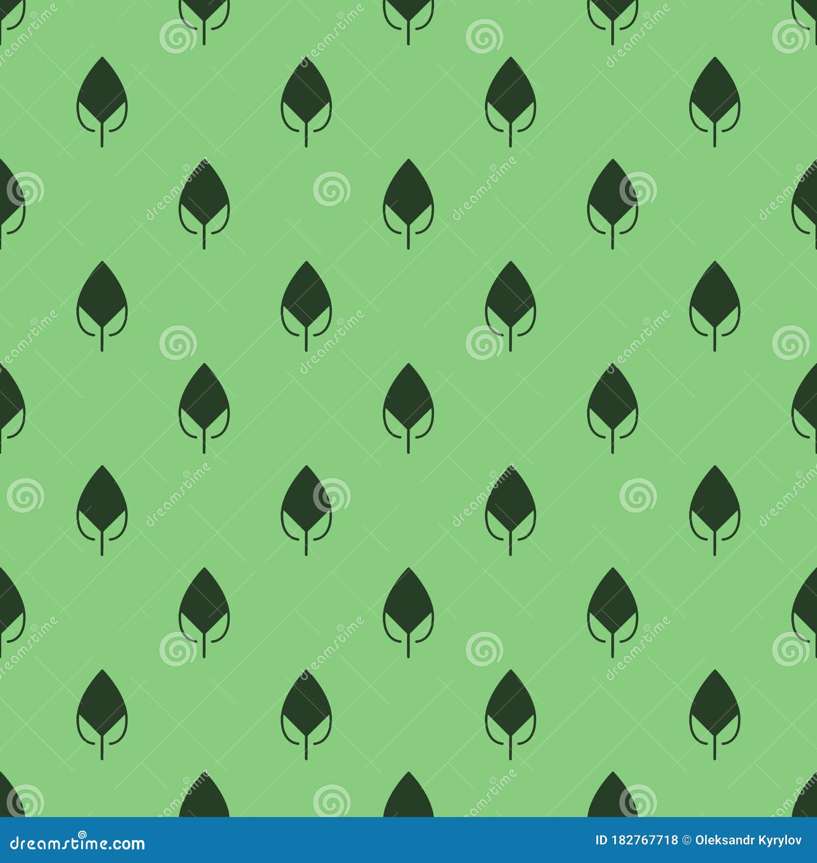 Vector Repeating Texture with Stylized Leaves Seamless Pattern. Graphic ...