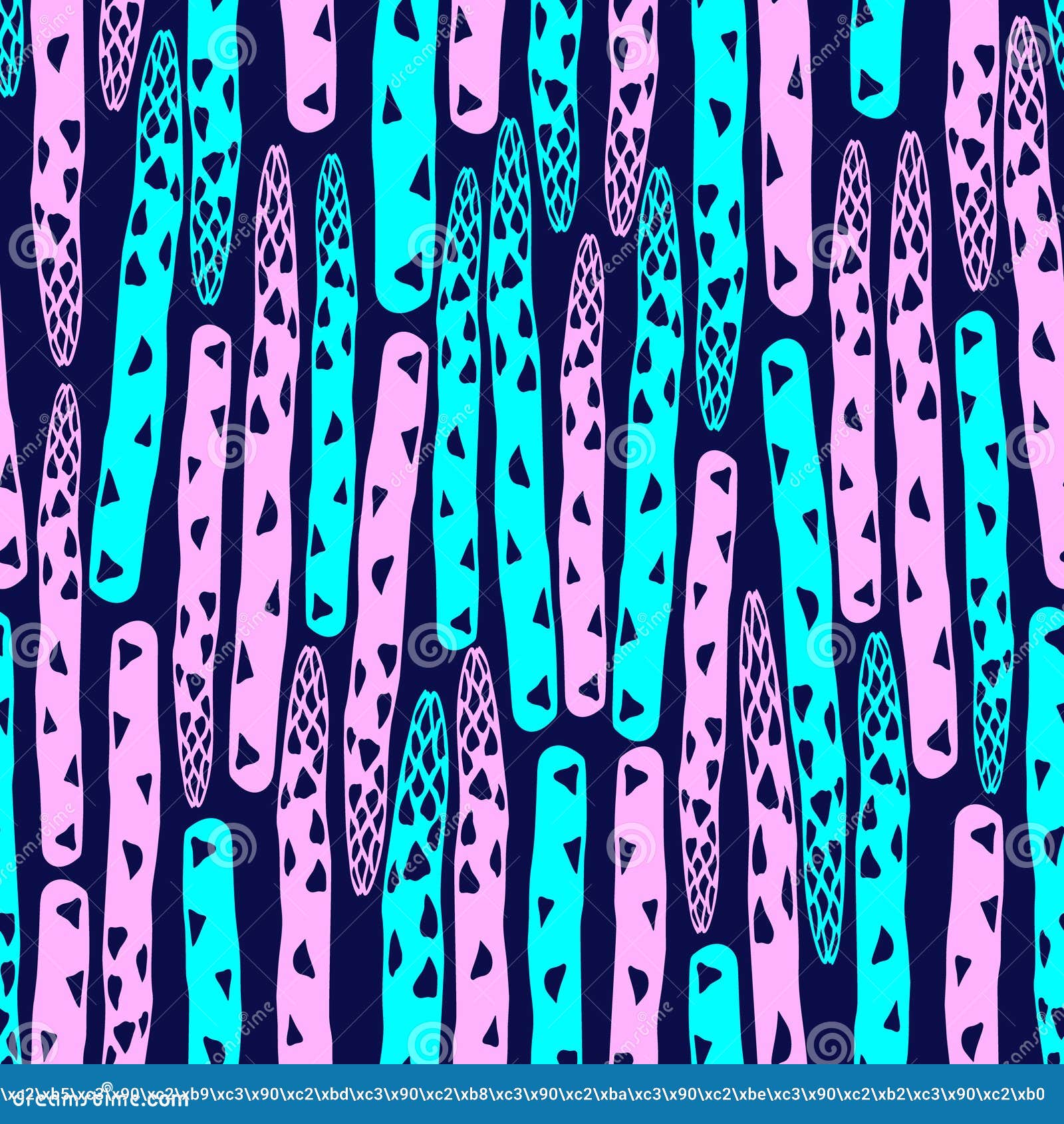 Vector Repeating Texture with Stylized Neon Asparagus. Abstract ...