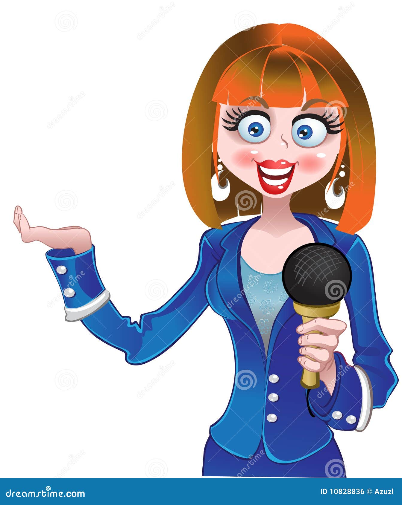 Vector Reporter Girl In Blue Suit Royalty Free Stock Image - Image ...
