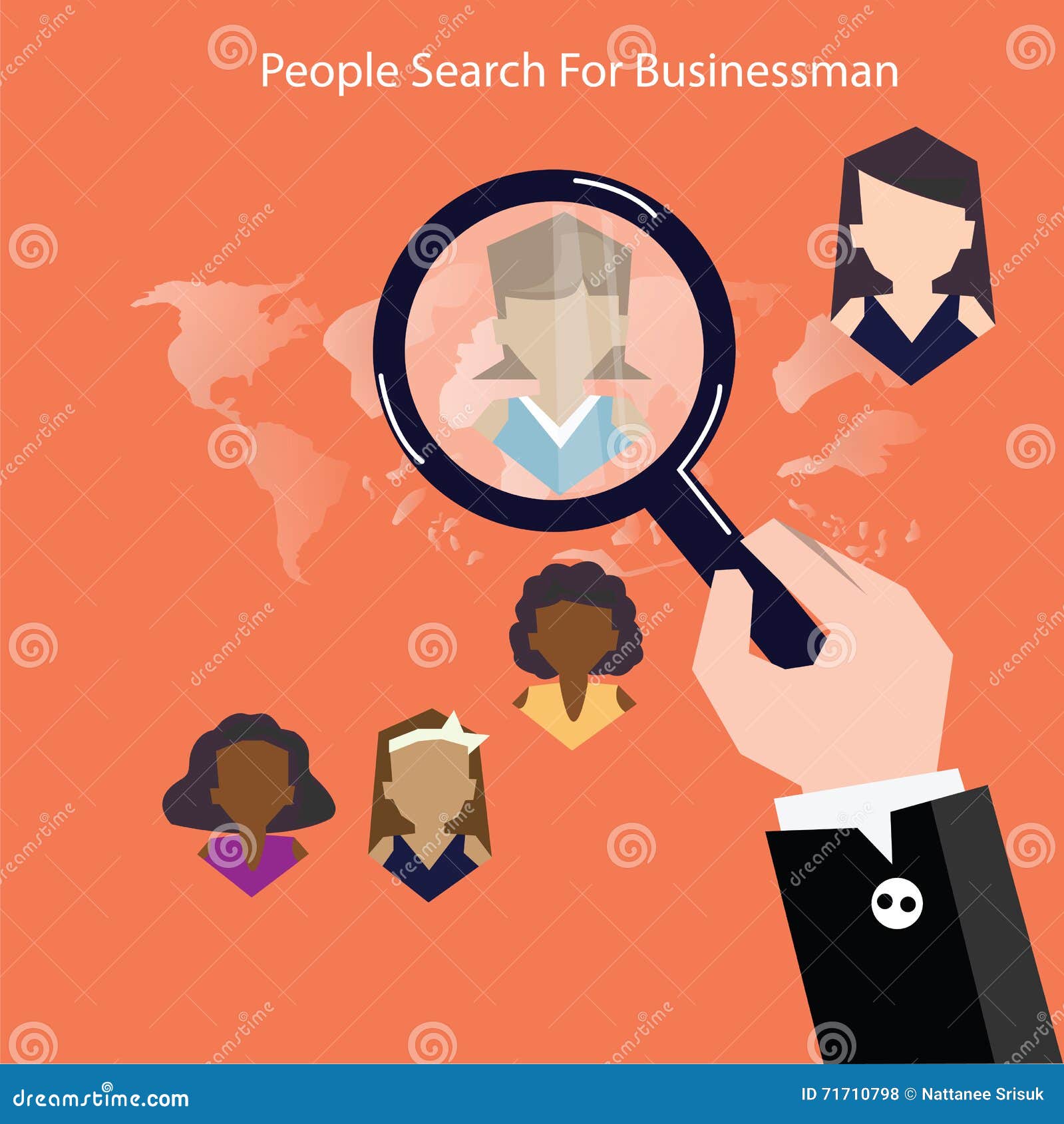 Vector Research People for Business Teams Worker with Vector World Map ...