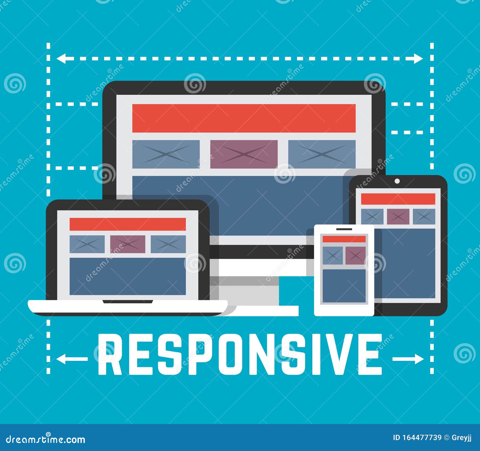 Responsive Web Design Concept in Flat Style Stock Vector - Illustration ... Responsive Web Design Concept in Flat Style Stock Vector - Illustration ...