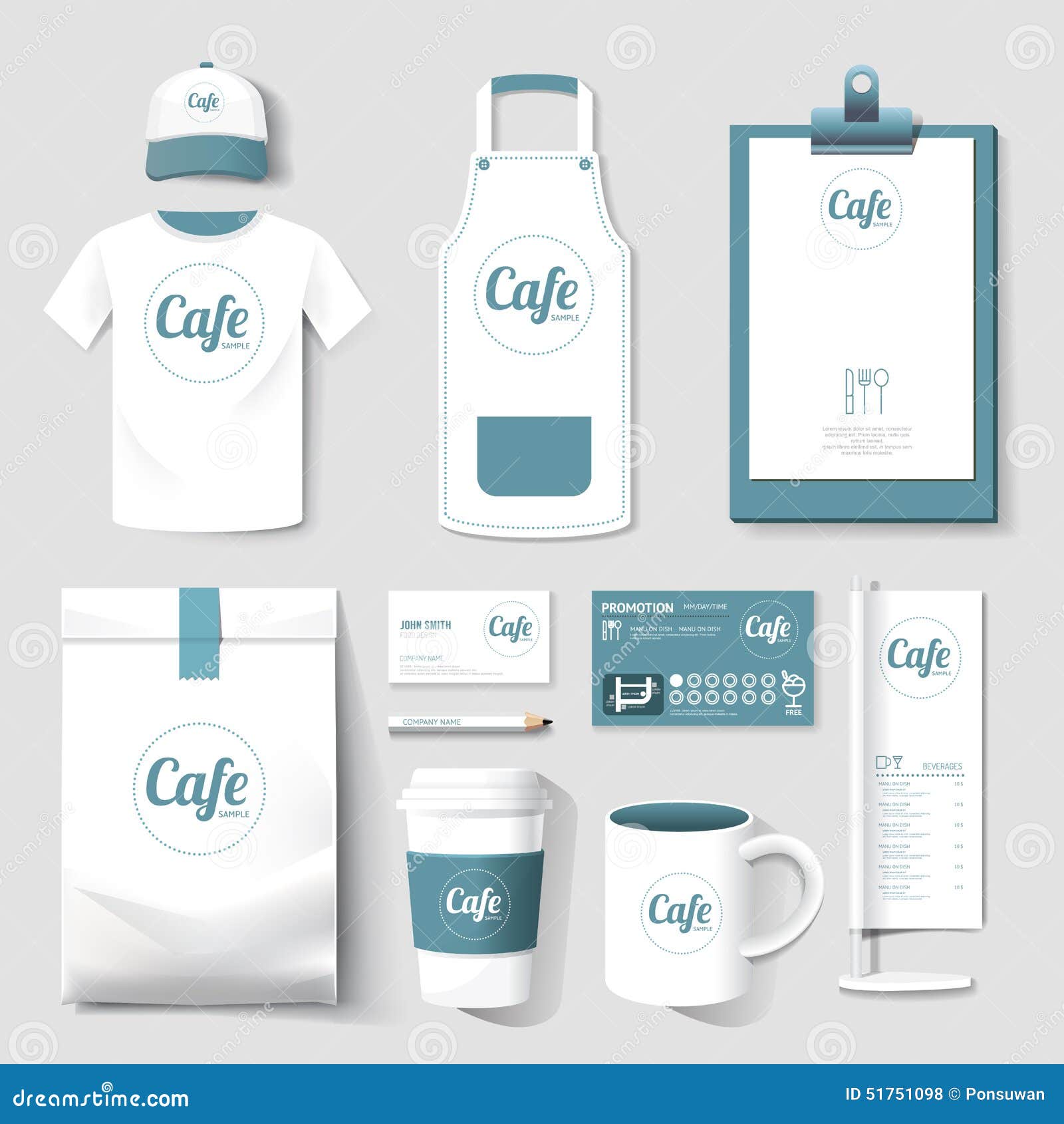 Vector Restaurant Cafe Set Flyer, Menu, Package Stock Vector ...