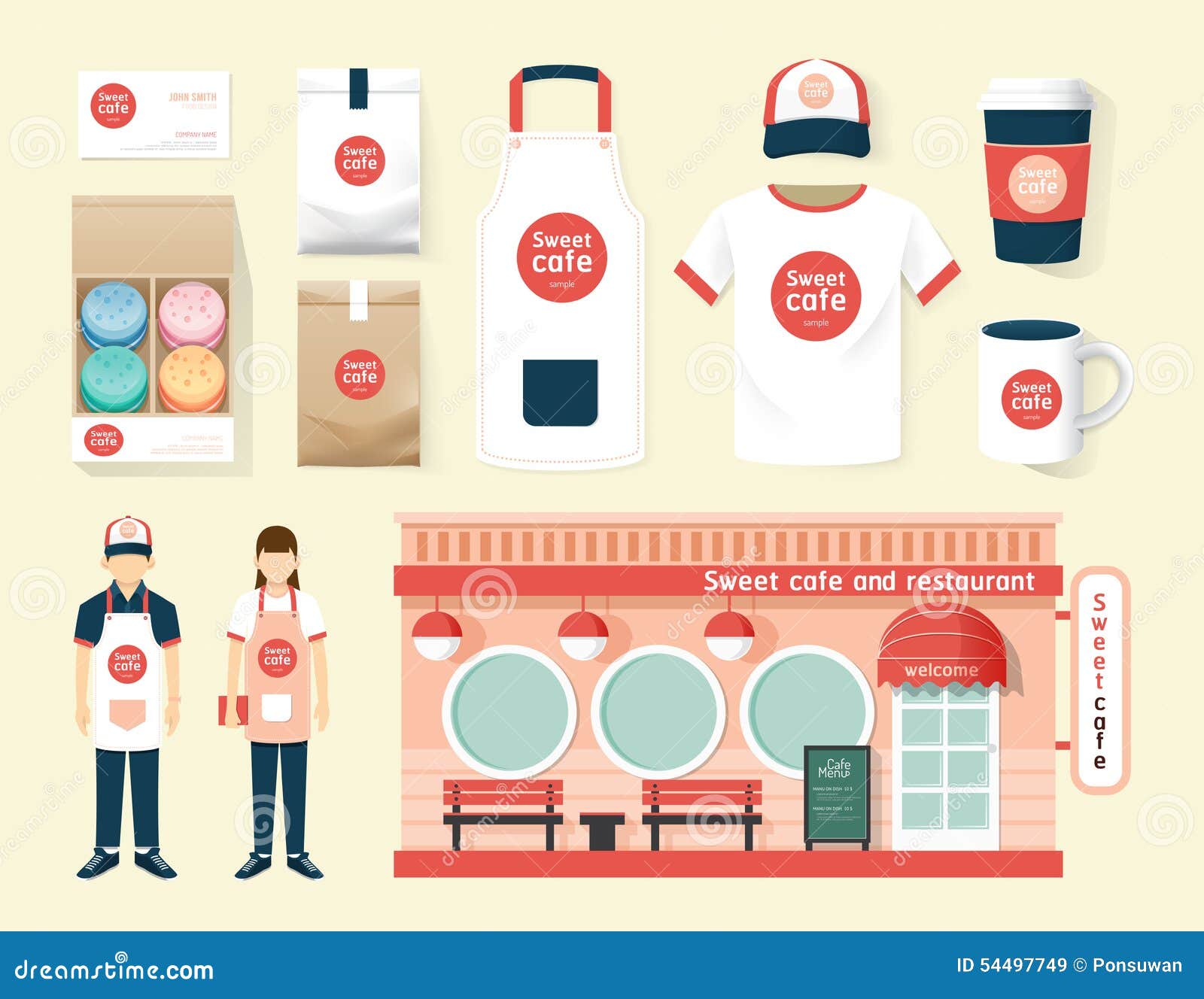 Vector Restaurant Cafe Set Shop Front Design, Flyer, Menu. Stock Vector ...