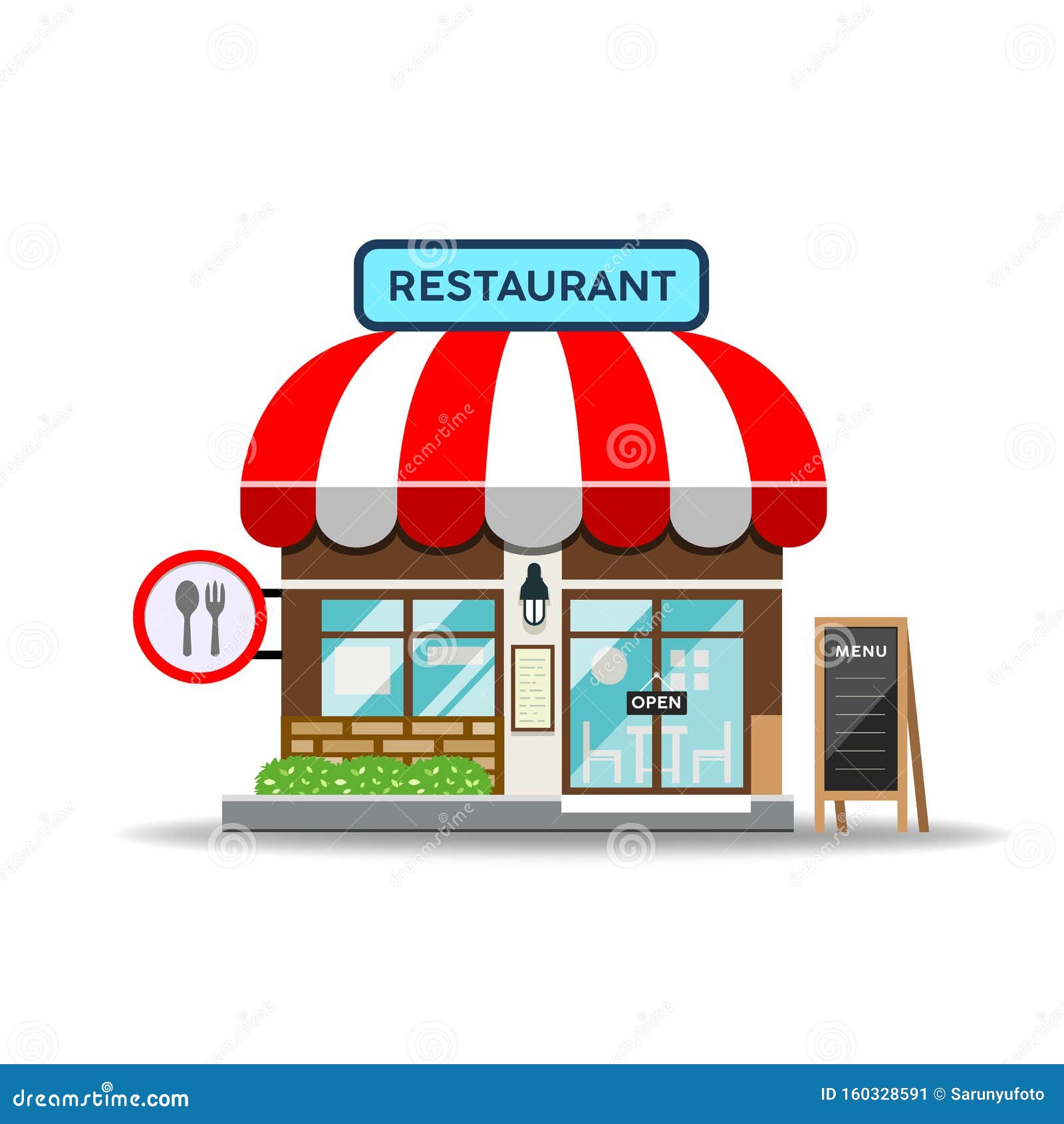 Vector Restaurant Design Isolated on White Background Stock Vector ...