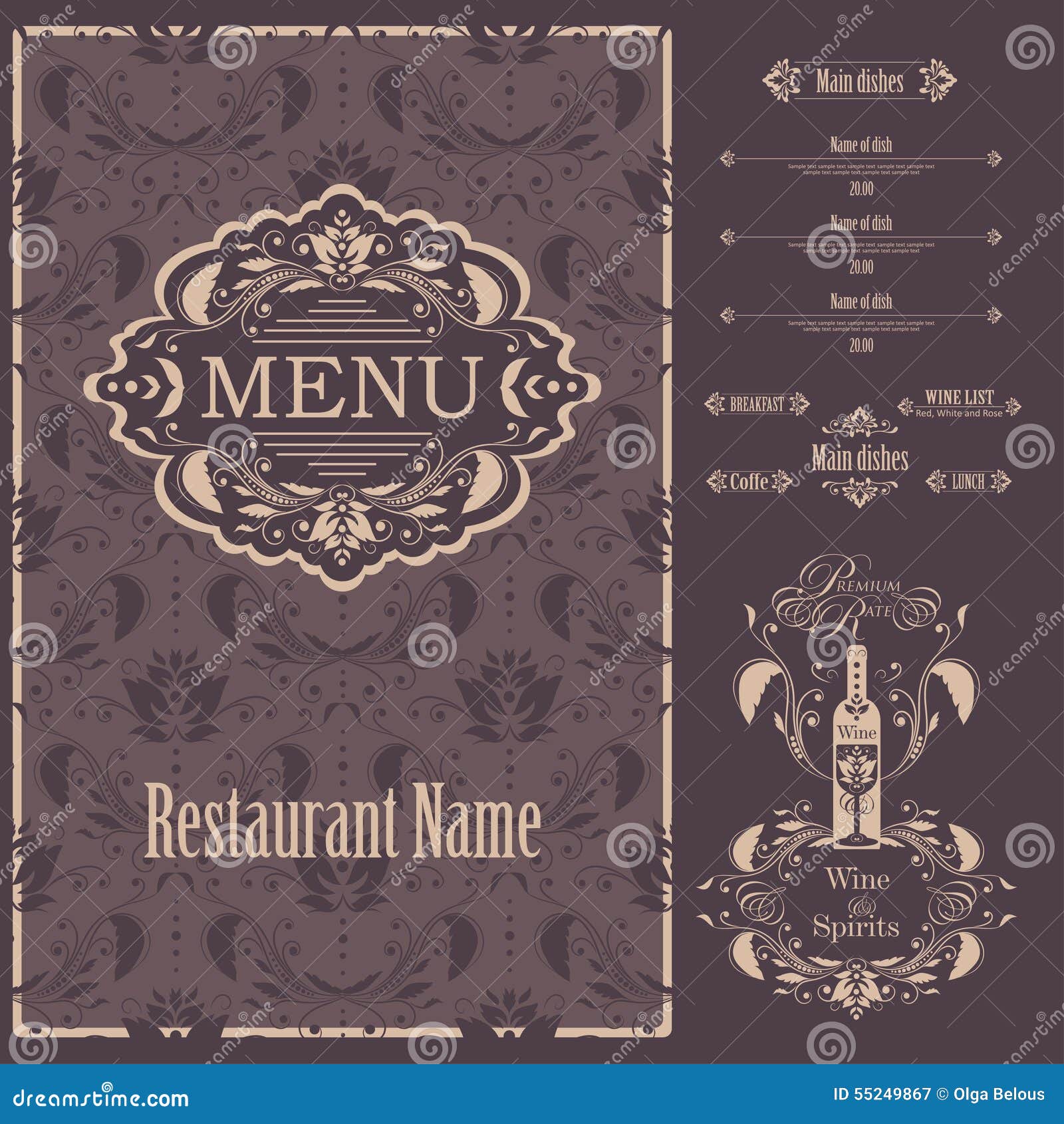 Vector Restaurant Menu Design Template Stock Vector - Illustration of ...