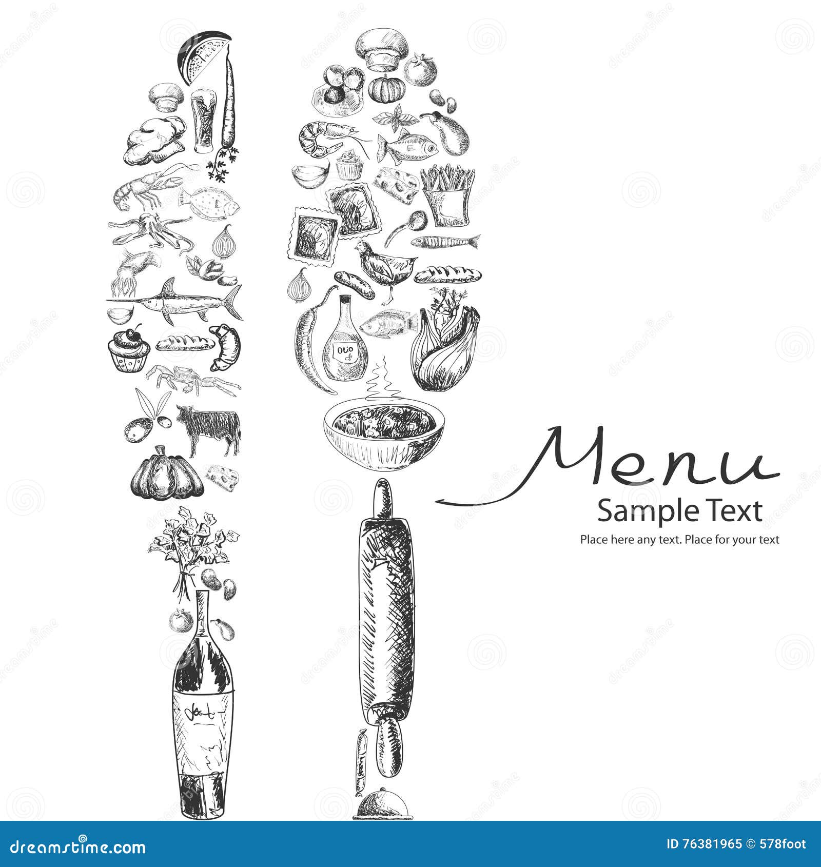 Vector restaurant menu stock vector. Illustration of icon - 76381965