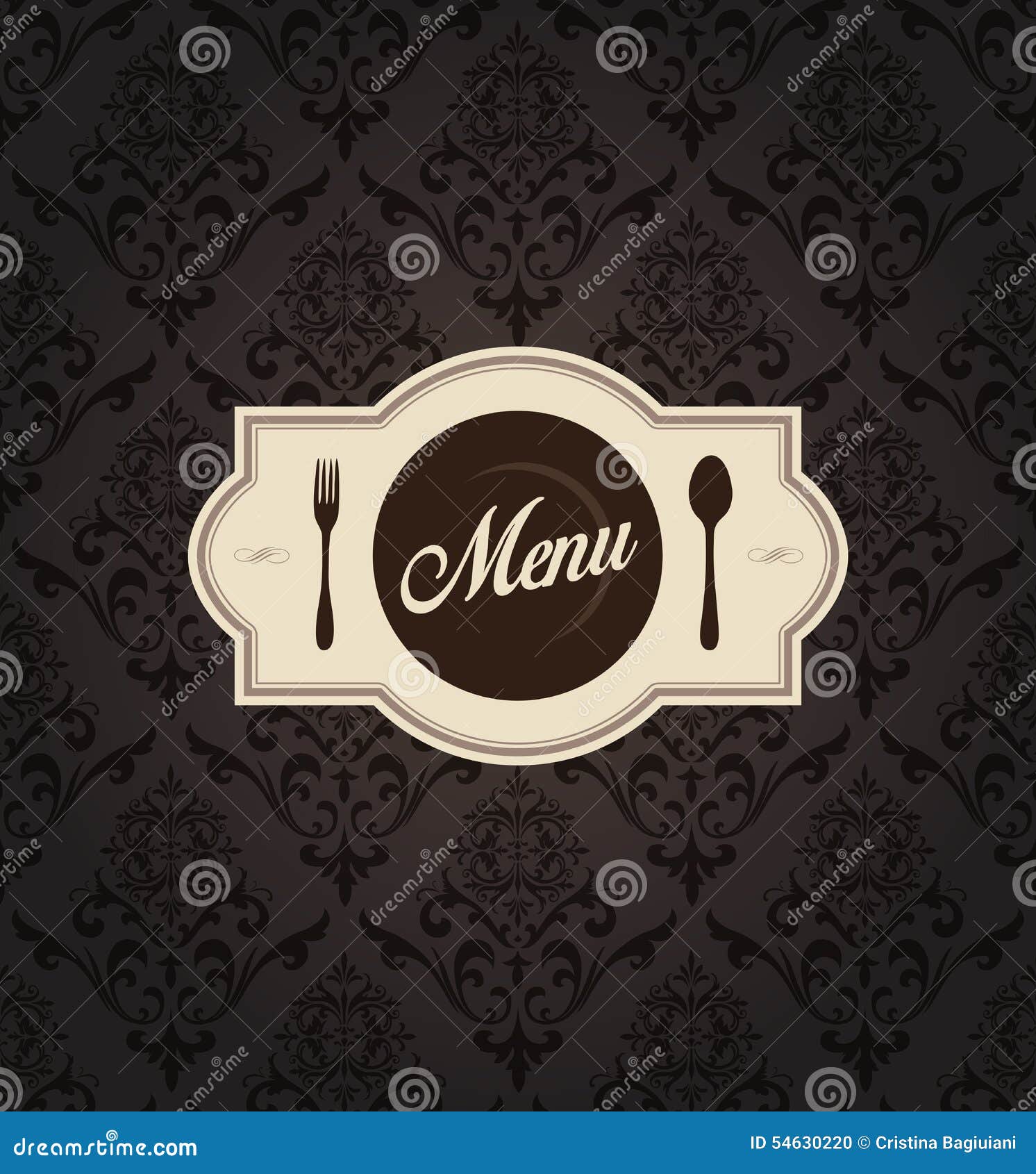 Vector Restaurant Menu Label with Background Stock Vector ...