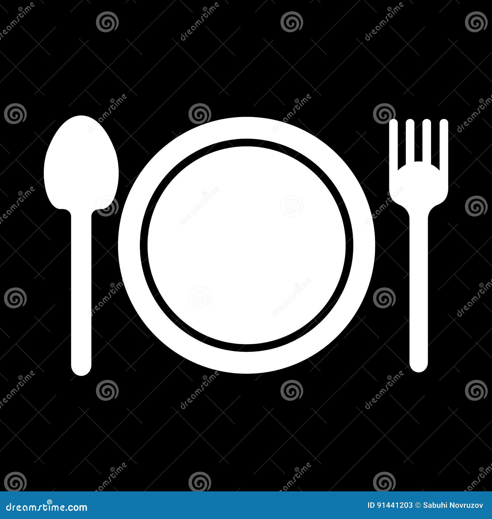 Vector Restaurant Symbol. Isolated on Black Stock Vector - Illustration ...