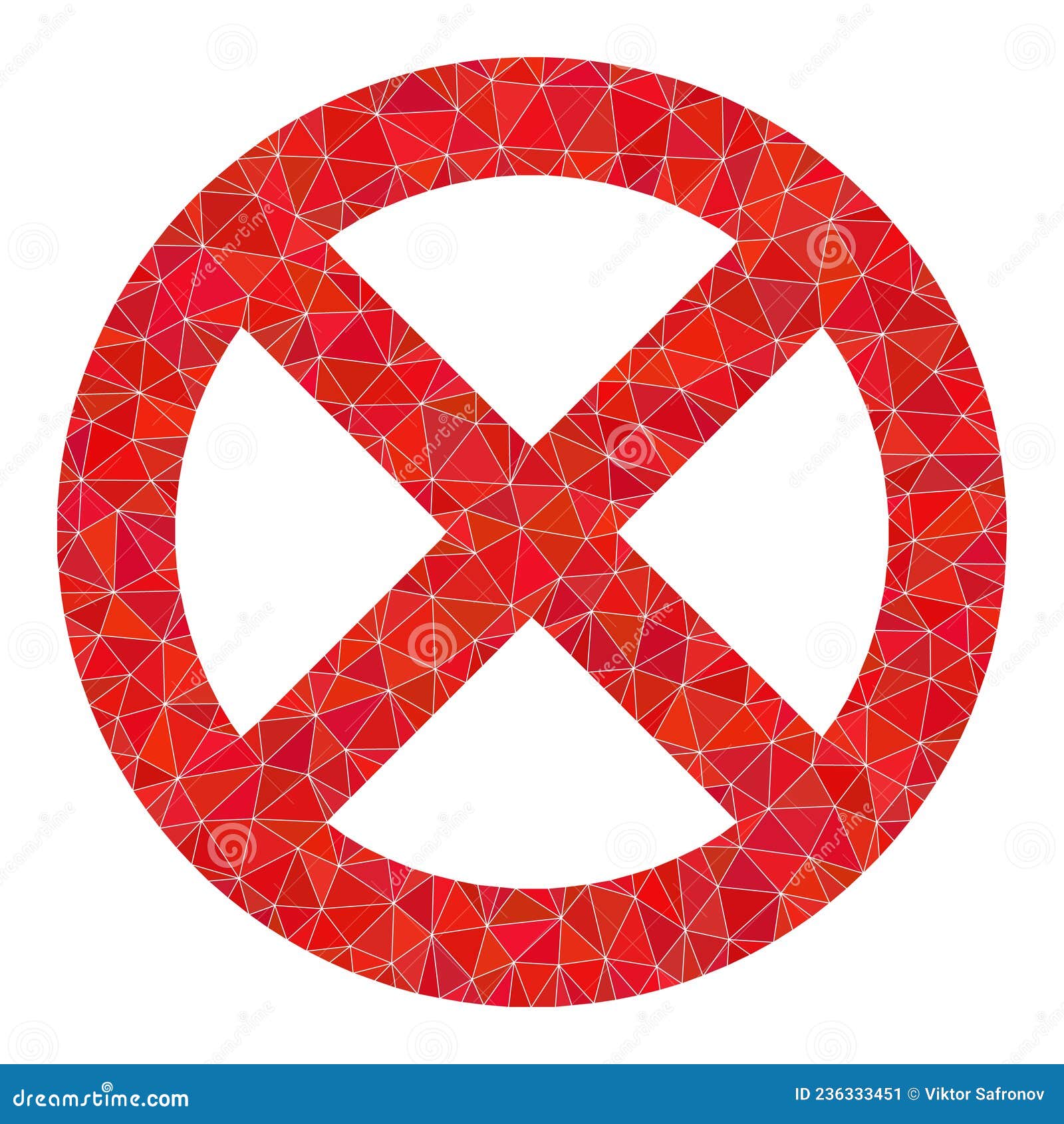 Vector Restrict Lowpoly Icon Stock Vector - Illustration of restrict ...