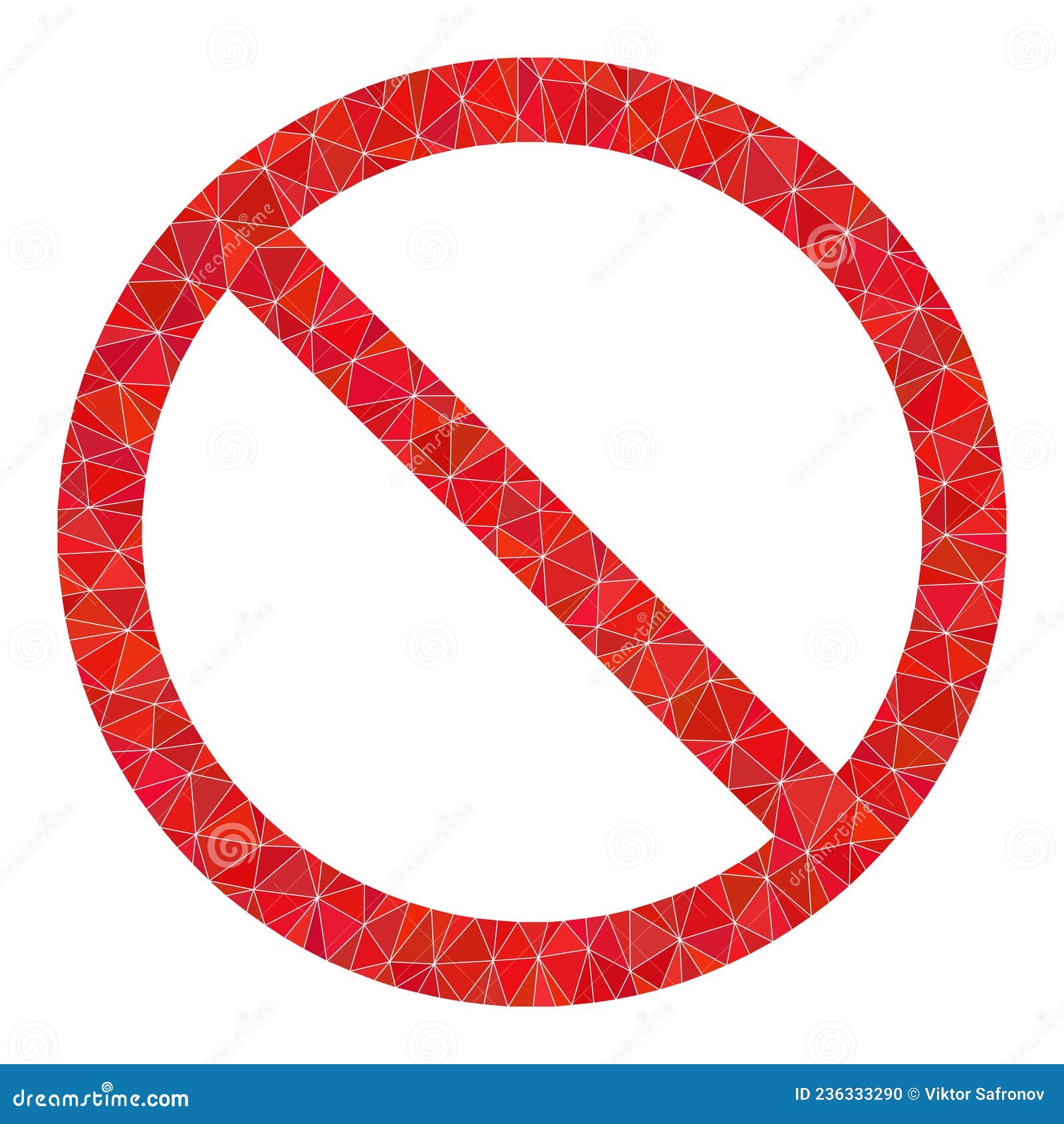 Vector Restricted Polygonal Icon Stock Vector - Illustration of safety ...