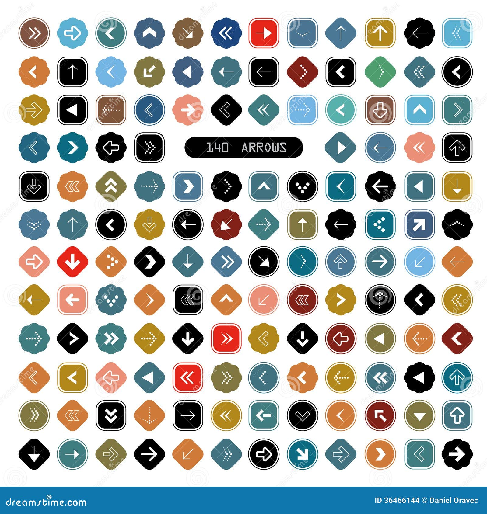 Vector Retro Arrows Set stock vector. Illustration of marker - 36466144