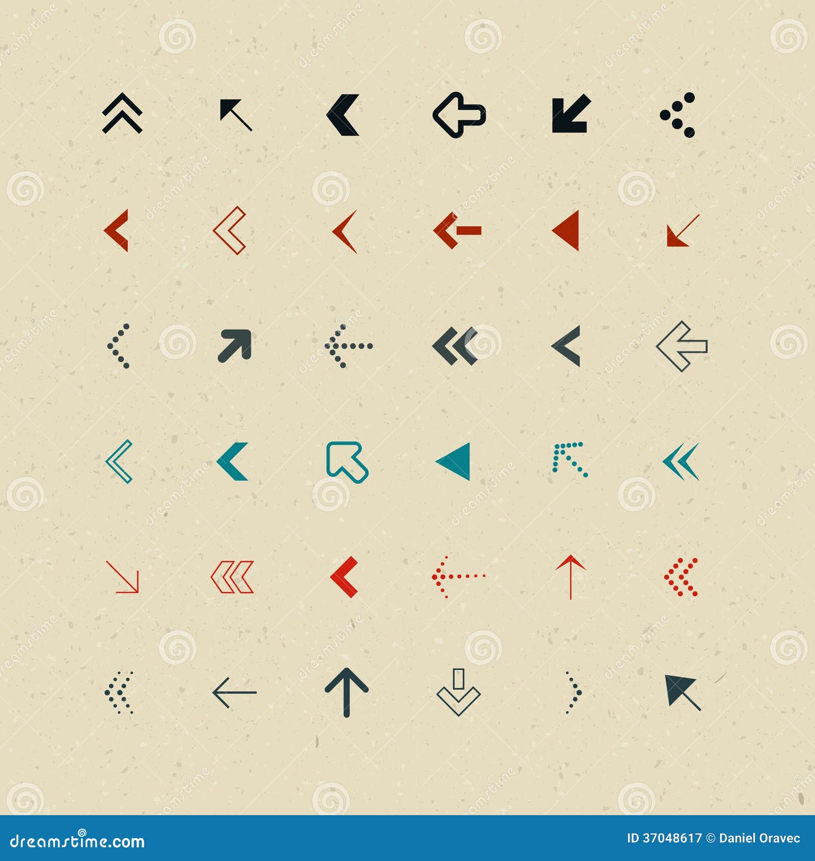 Vector Retro Arrows Set stock vector. Illustration of download - 37048617