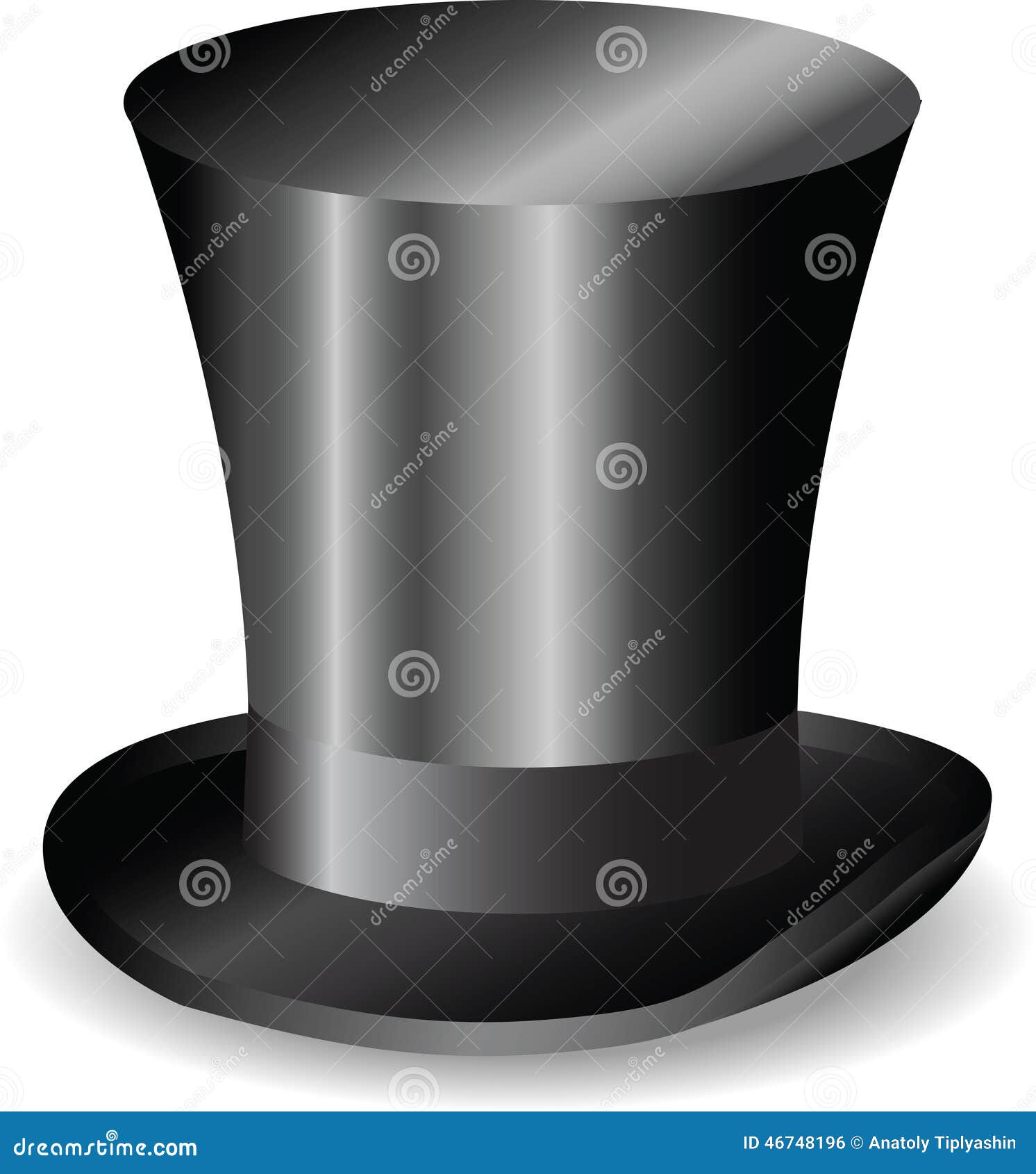 Vector retro black hat stock vector. Illustration of glossy - 46748196