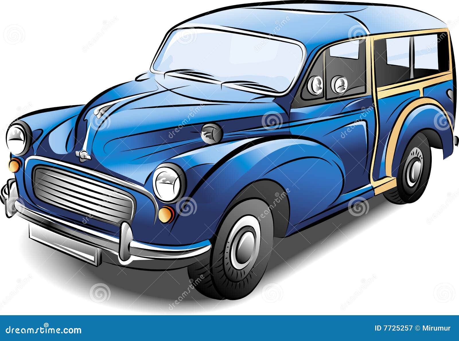 Vector retro blue car stock vector. Illustration of travel - 7725257