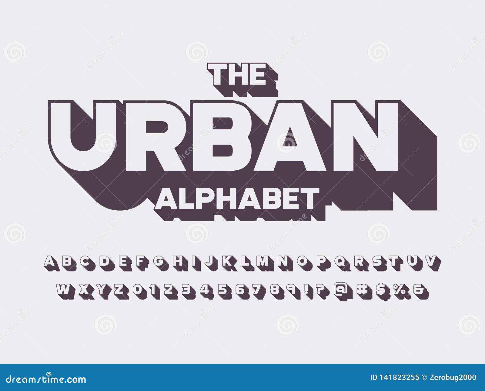 3d urban font stock vector. Illustration of style, letter - 141823255