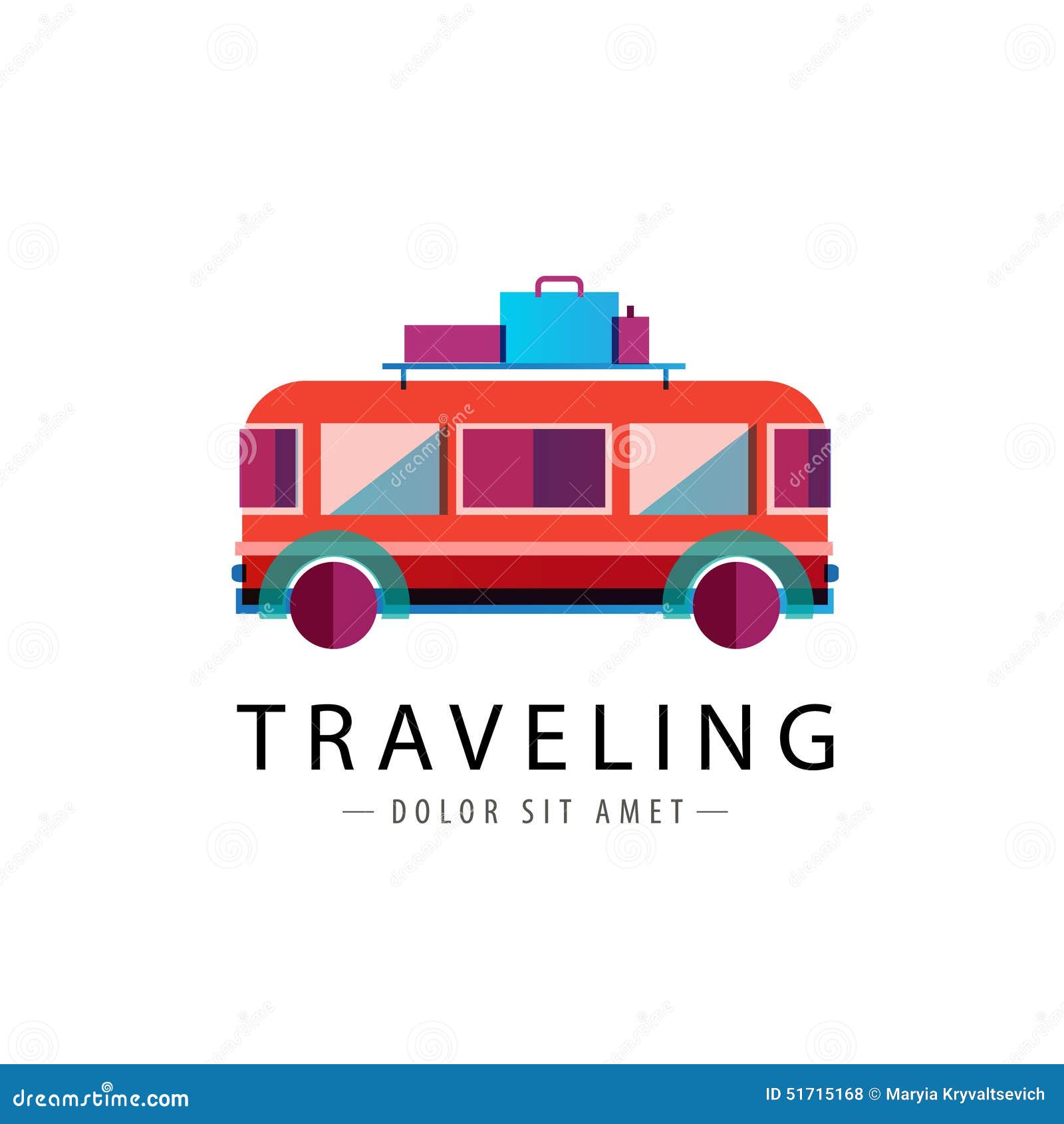 Vector Retro Bus Logo, Traveling Icon Stock Vector - Illustration of ...