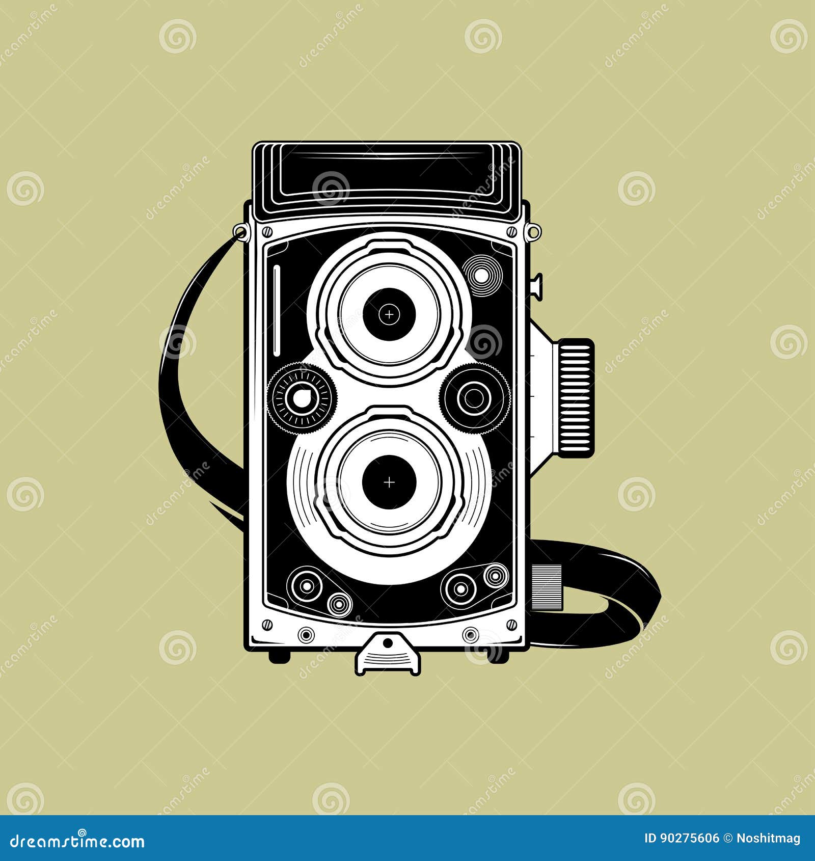 Vector retro camera stock vector. Illustration of simple - 90275606