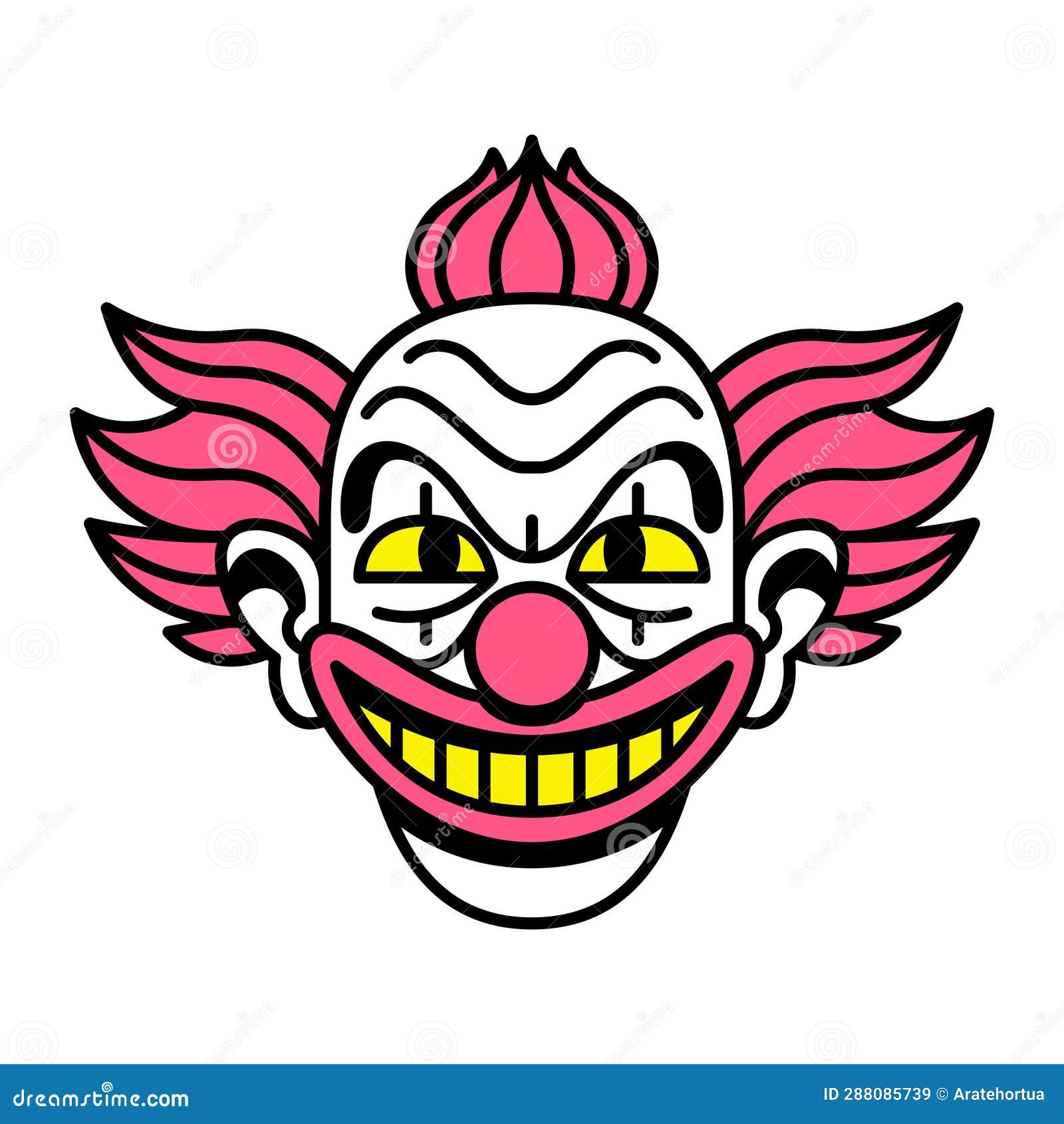 Vector Retro Cartoon Funny Clown Head Isolated Stock Vector ...
