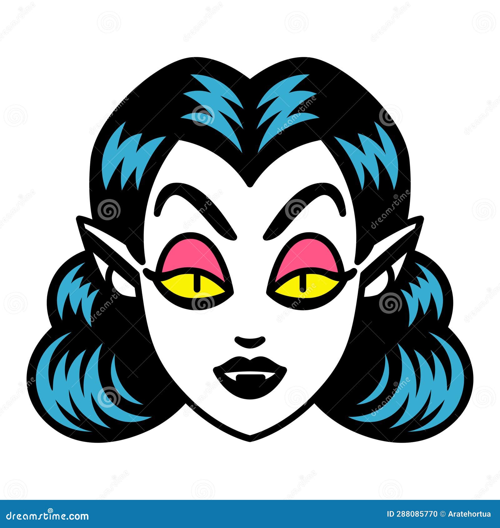Vector Retro Cartoon Funny Vampire Head Isolated Stock Vector ...