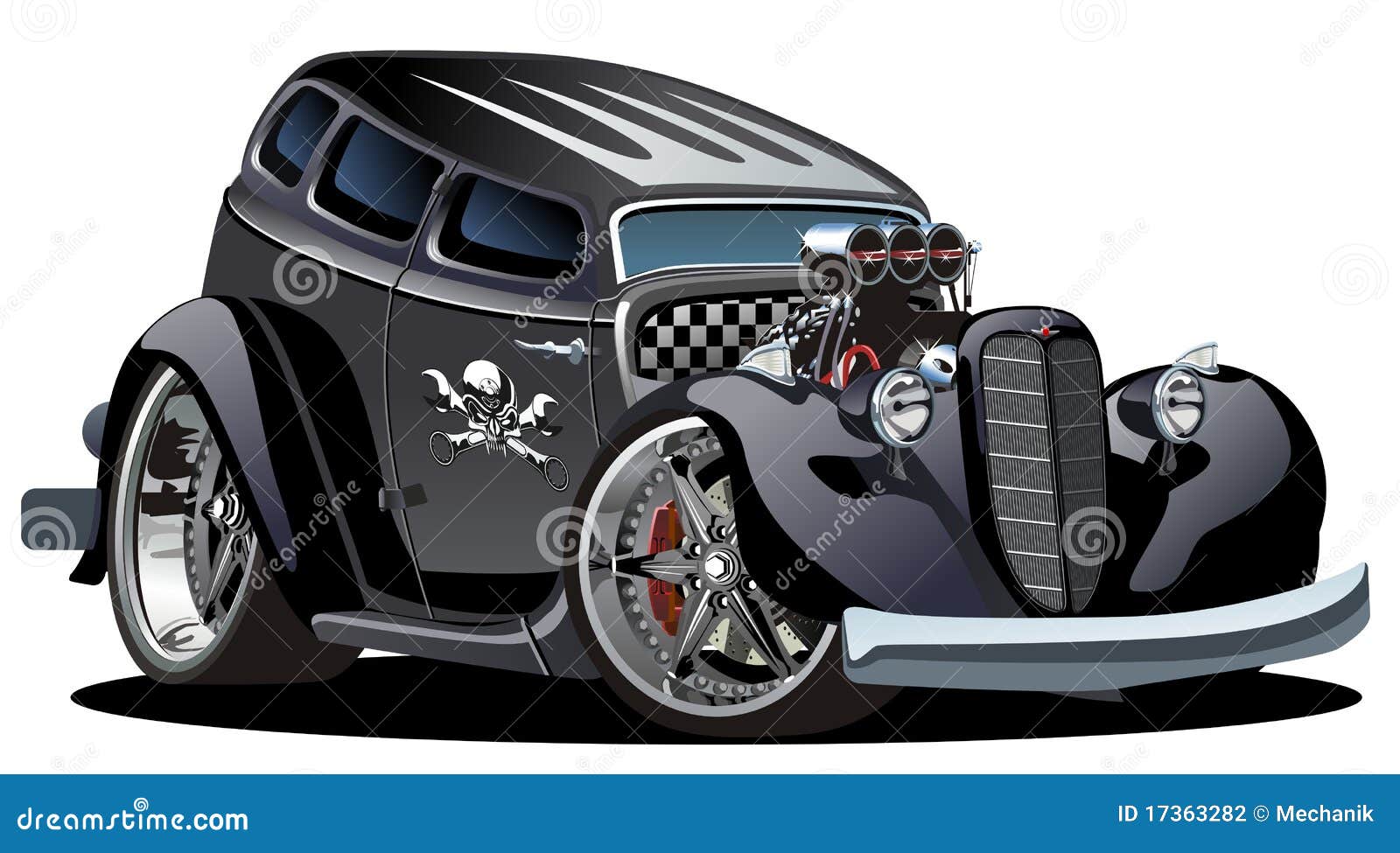 Vector Retro Cartoon Hotrod Stock Vector - Illustration of revival ...