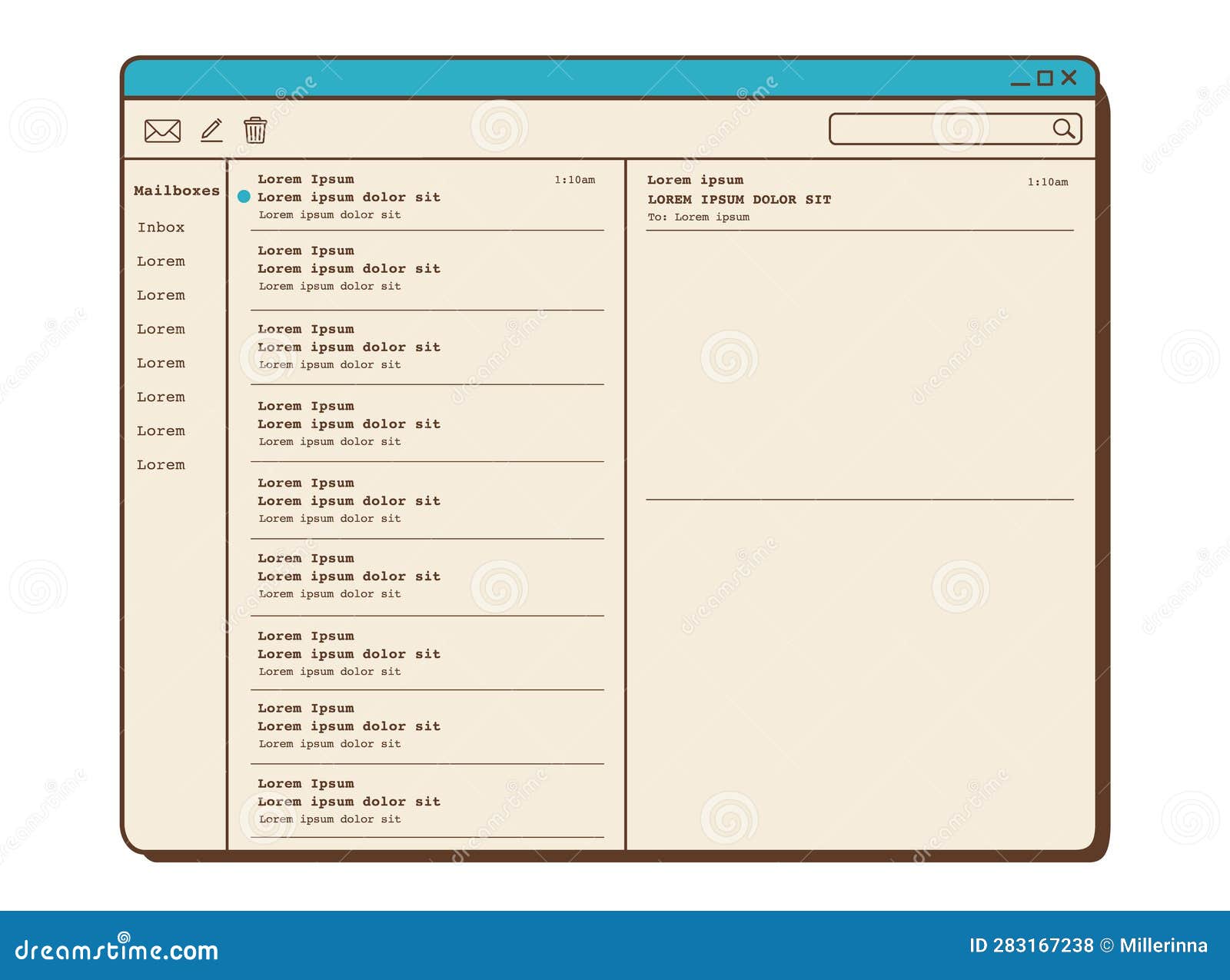 Vector Retro Chat Windows with Speech Bubbles and User Icon. Nostalgic ...