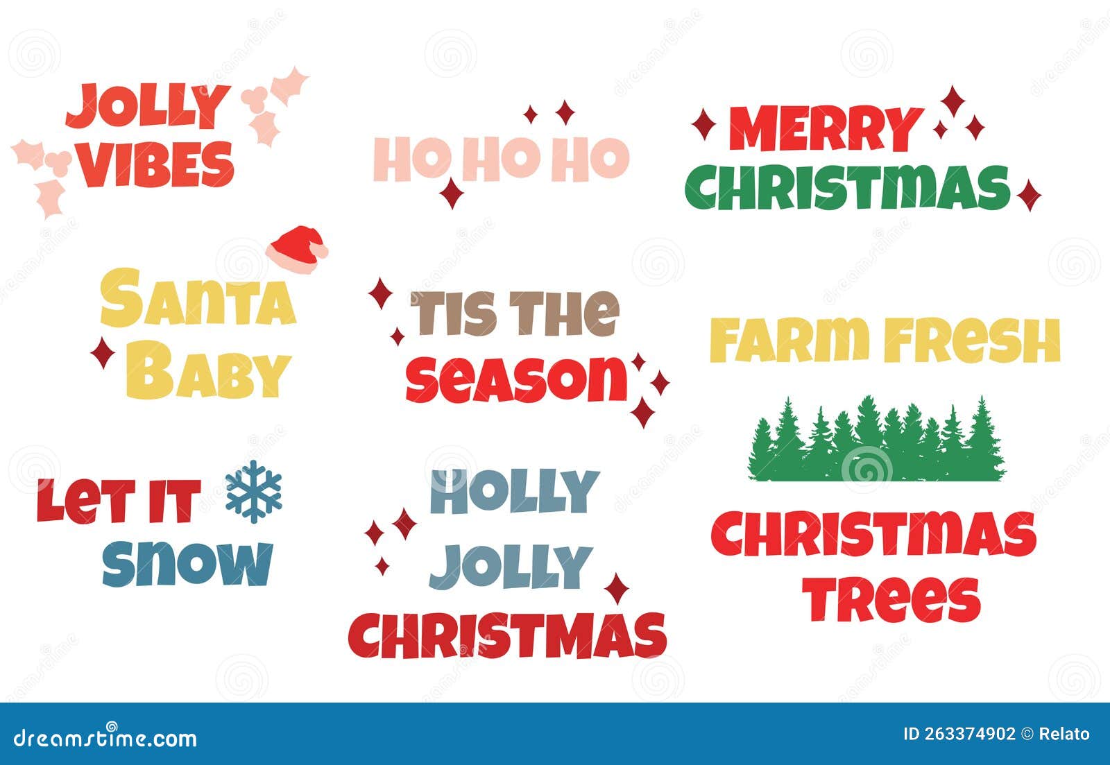 Vector Retro Christmas Bundle. Christmas Different Backgrounds. Stock ...
