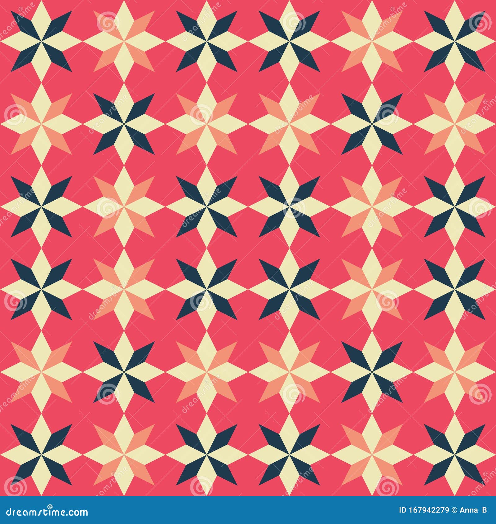 Vector Retro Coloured Patchwork Quilt Seamless Repeat Background ...