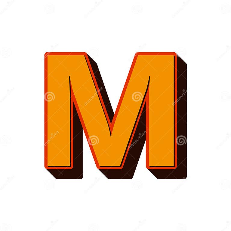 Vector Retro 3D Font with Shadow LETTER M Stock Illustration ... Vector Retro 3D Font with Shadow LETTER M Stock Illustration ...