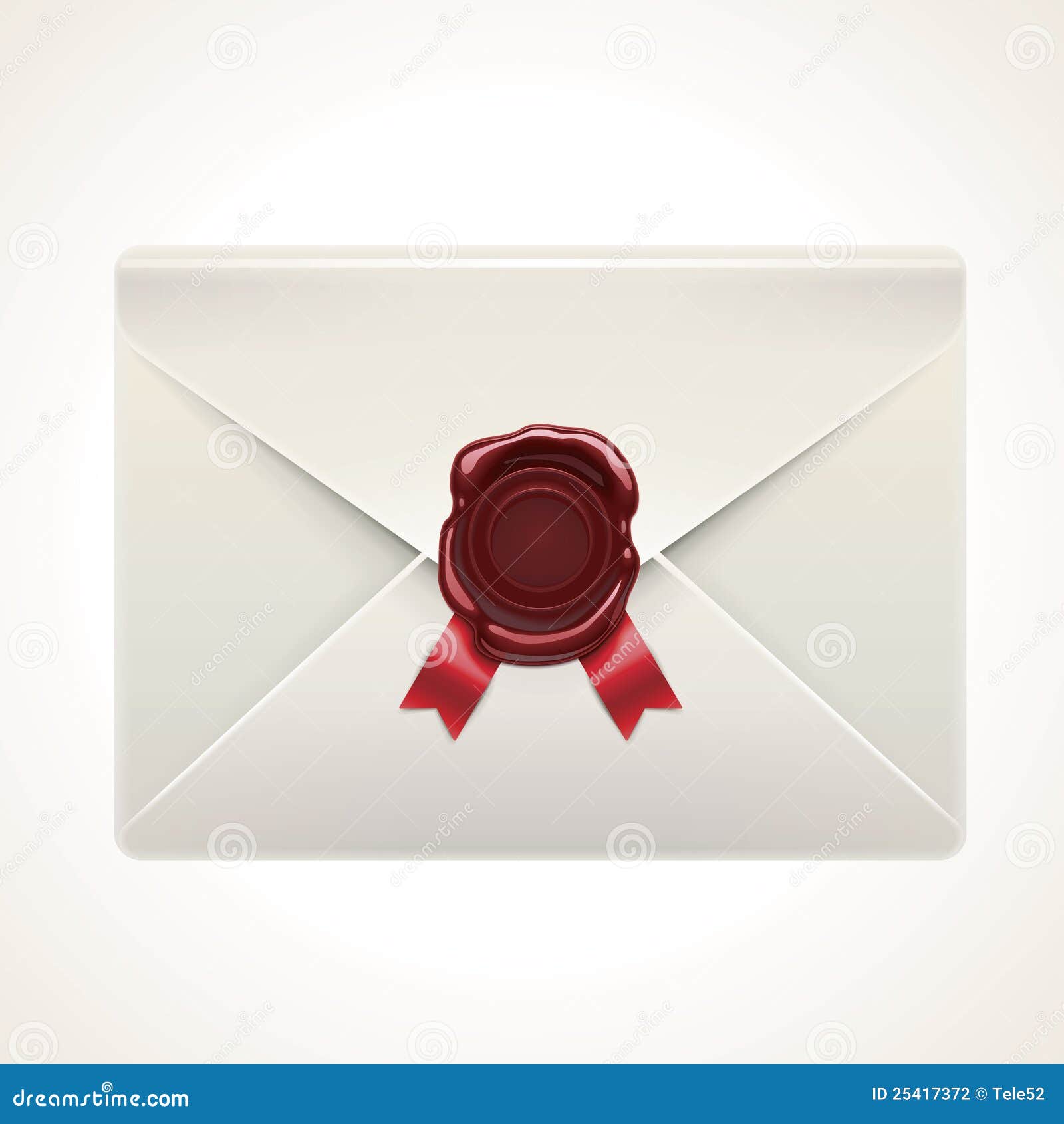 Aged Envelope Sealed With Red Rubber Postal Stamp Cartoon Vector ...