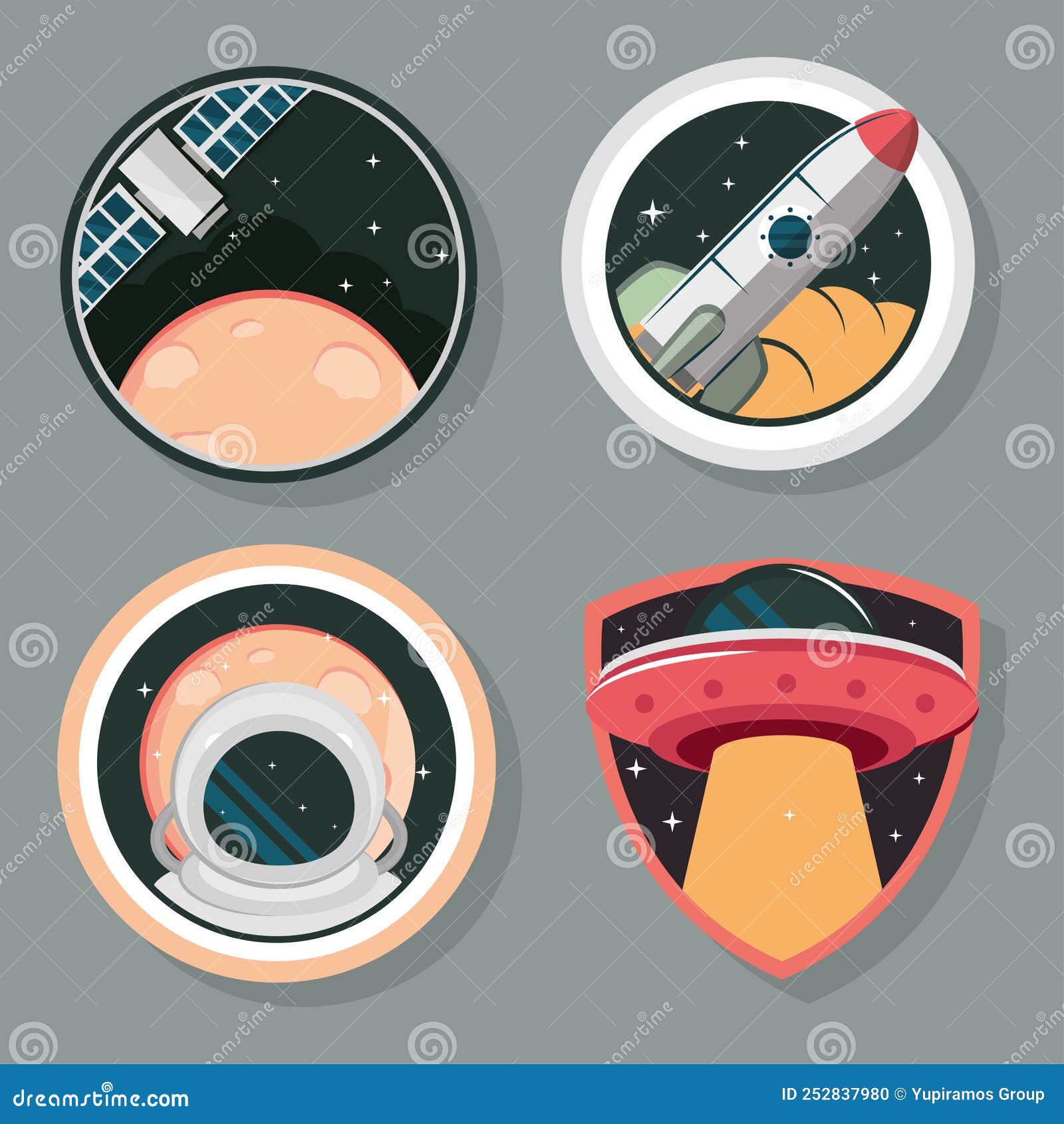 Vector retro espacial ilustración del vector. Ilustración de futuro ...