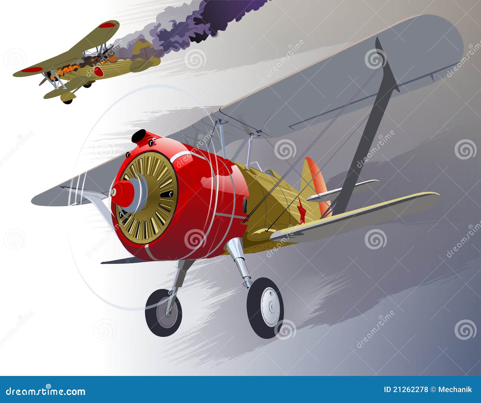 Vector Retro fighter 30-s stock vector. Illustration of drawing - 21262278