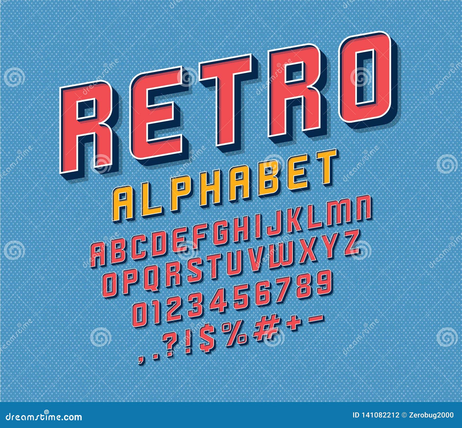 Retro font stock vector. Illustration of decoration - 141082212