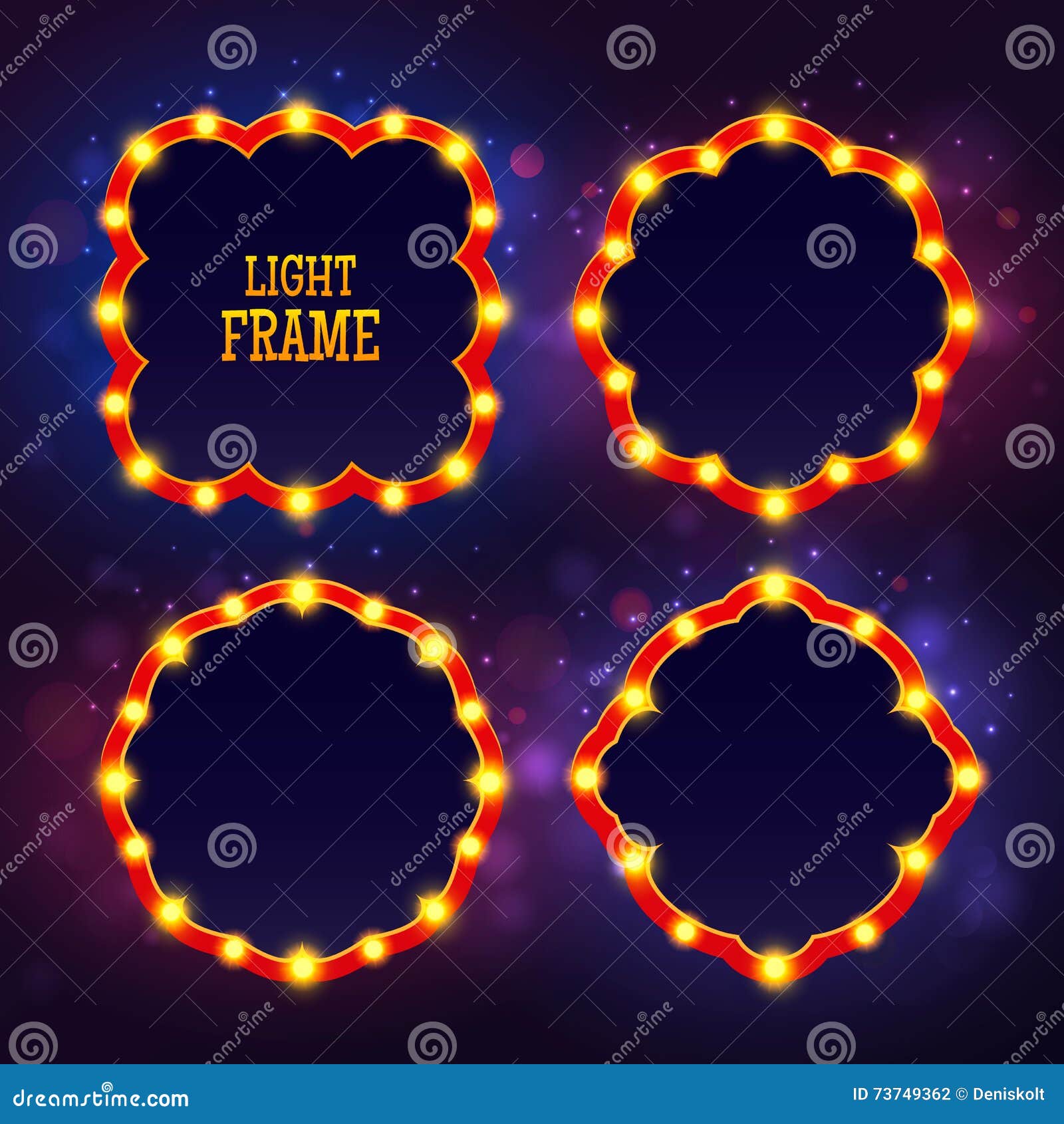 Vector retro frame light stock vector. Illustration of cinema - 73749362