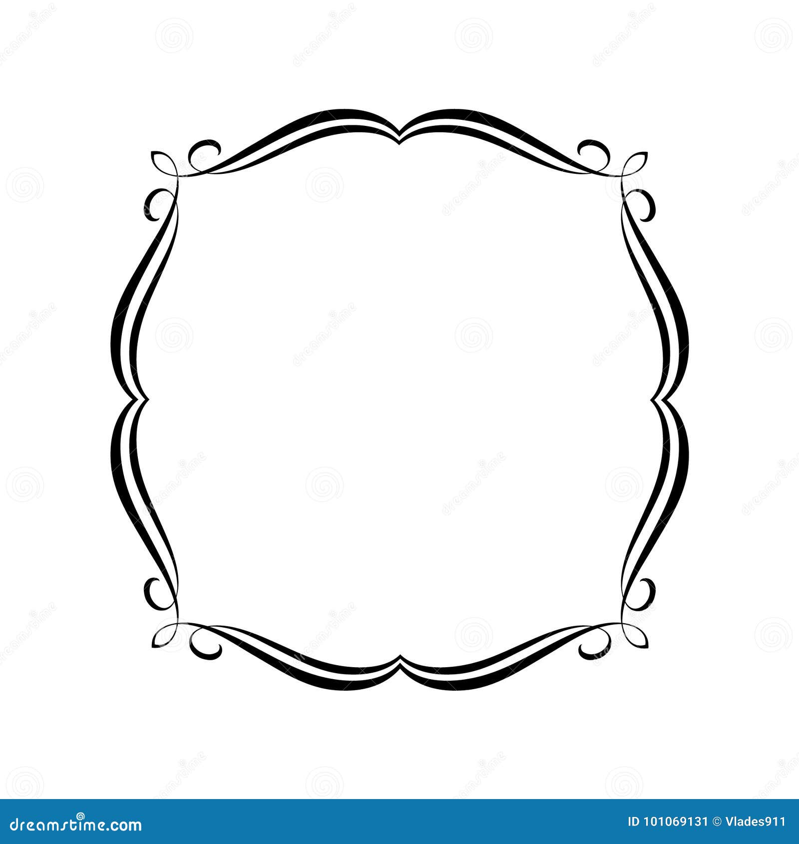 Vector Retro Frames .Vector Illustration. Black White. Stock Vector ...