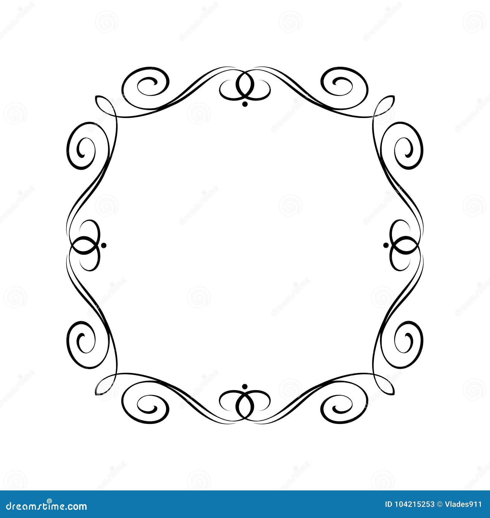Vector Retro Frames .Vector Illustration. Black White. Stock Vector ...